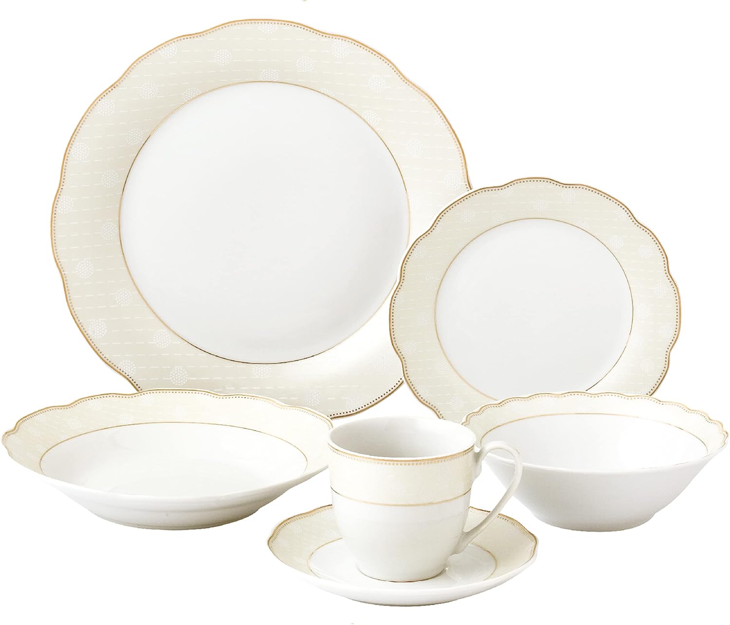 Stylish and Elegant 24 Pieces Porcelain Dinnerware Set Service for 4 ...