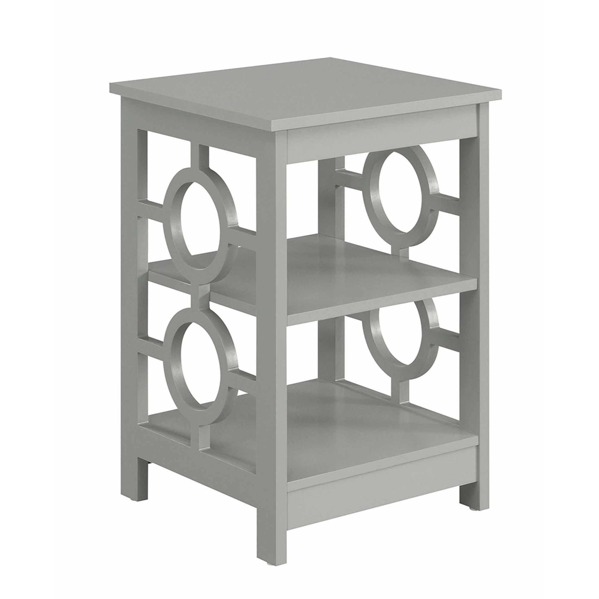 Stylish and Unique Ring End Table with Shelves - Contemporary Design ...