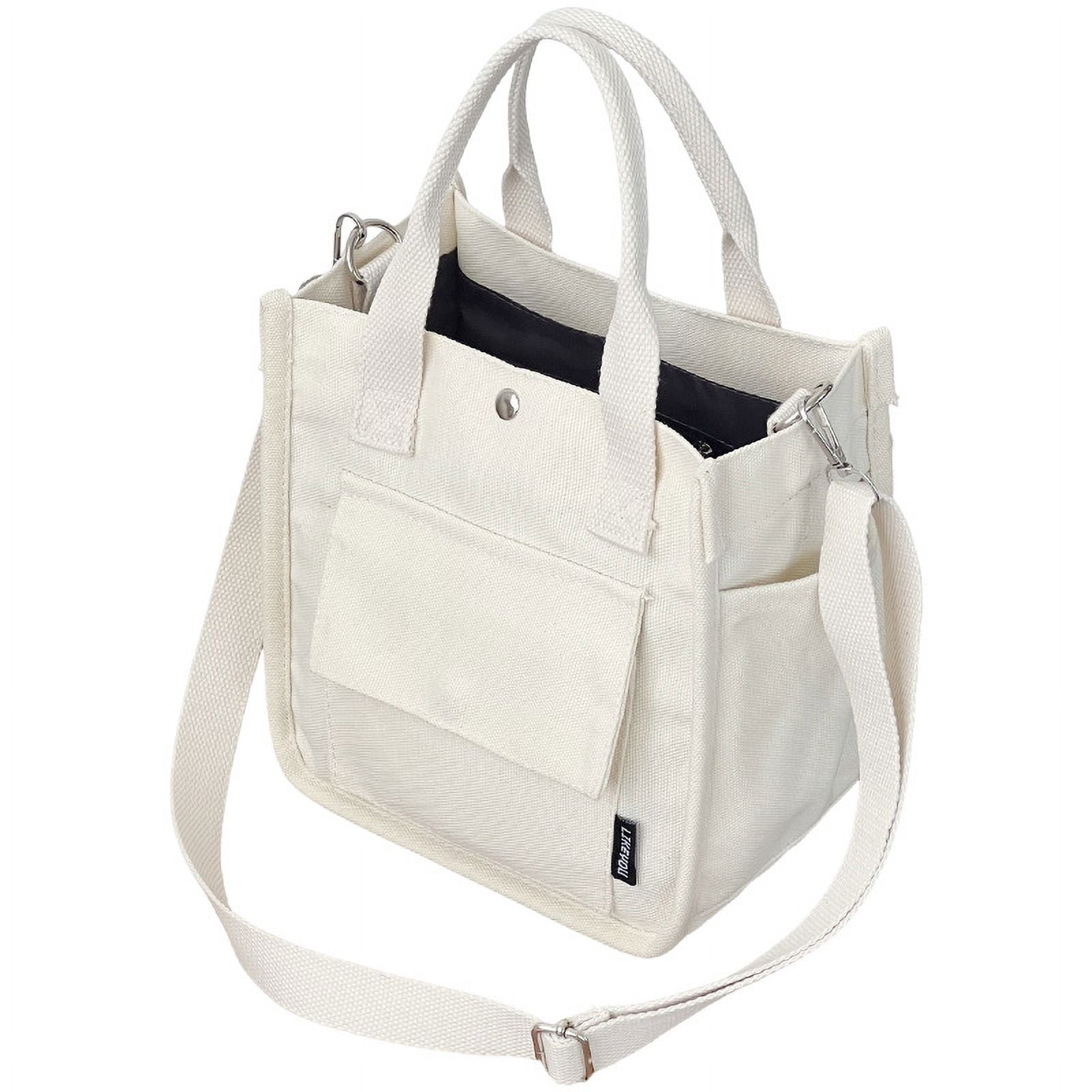 Stylish and Versatile Mini Canvas Tote Bag with Top Handle and Multiple ...
