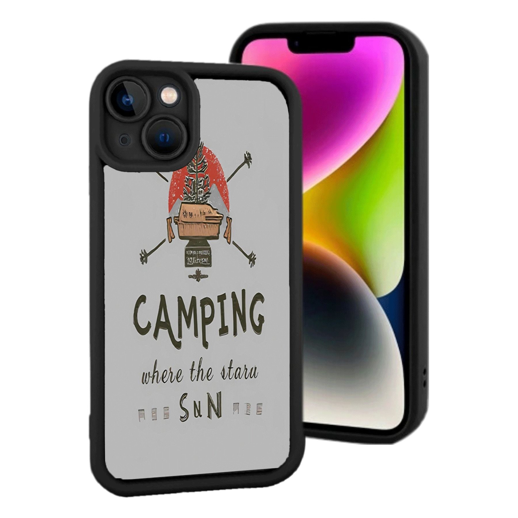 Stylish iPhone 15 Case - Camping Scene Design with ' Camping where the ...