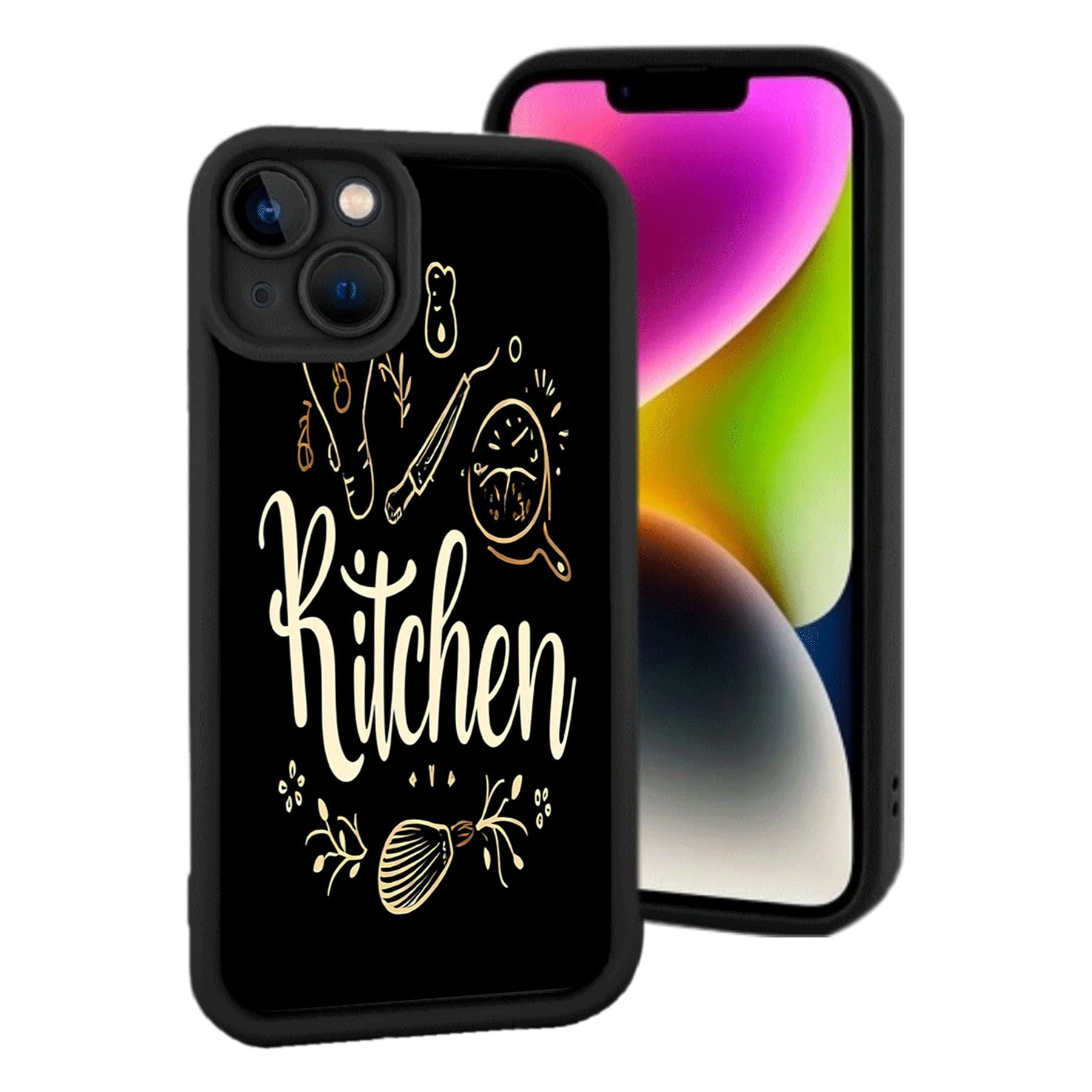 Stylish iPhone 15 Case - Cursive ' Kitchen ' Design with Kitchen ...