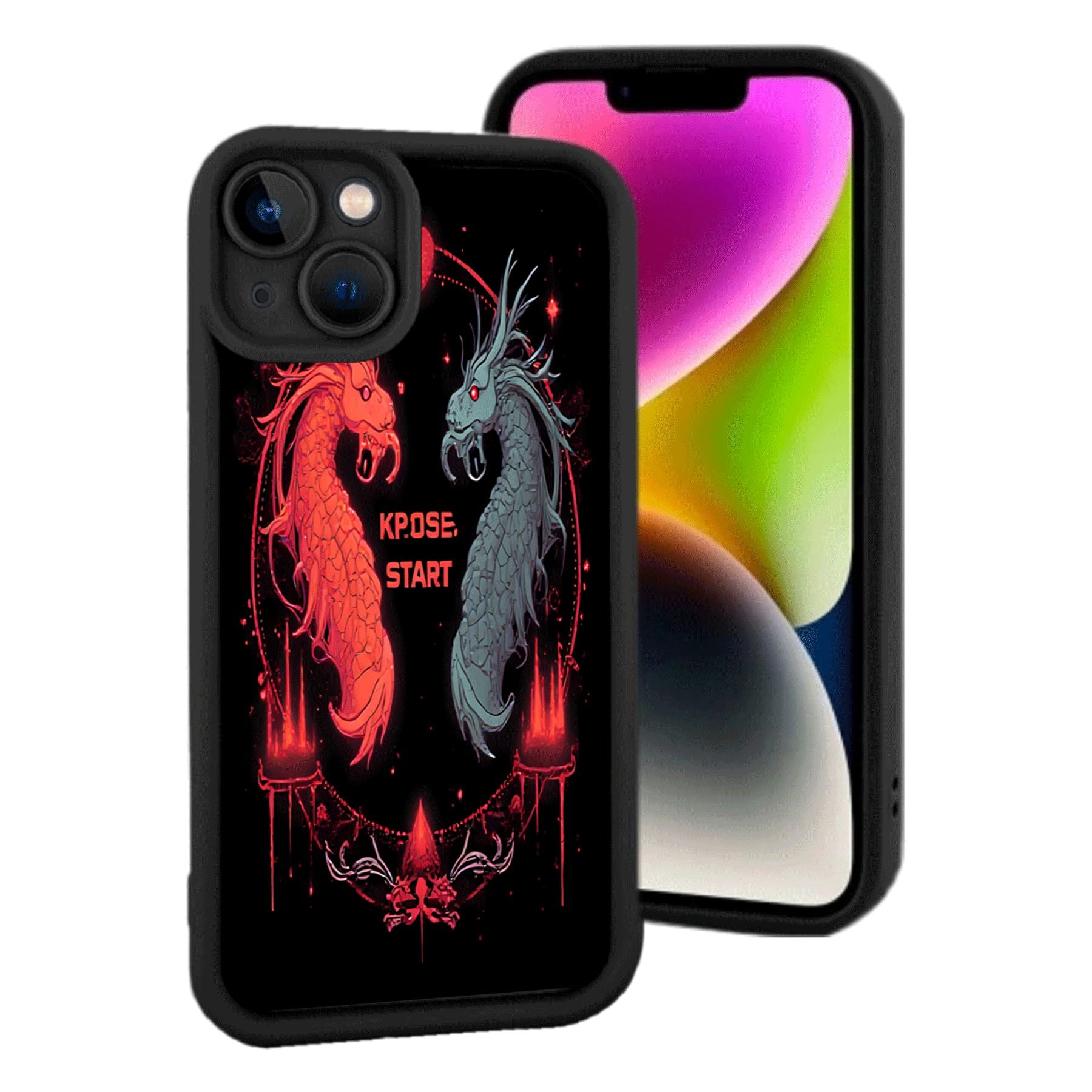 Stylish iPhone 15 Case - Lightweight Yellowing Resistant Features Red ...