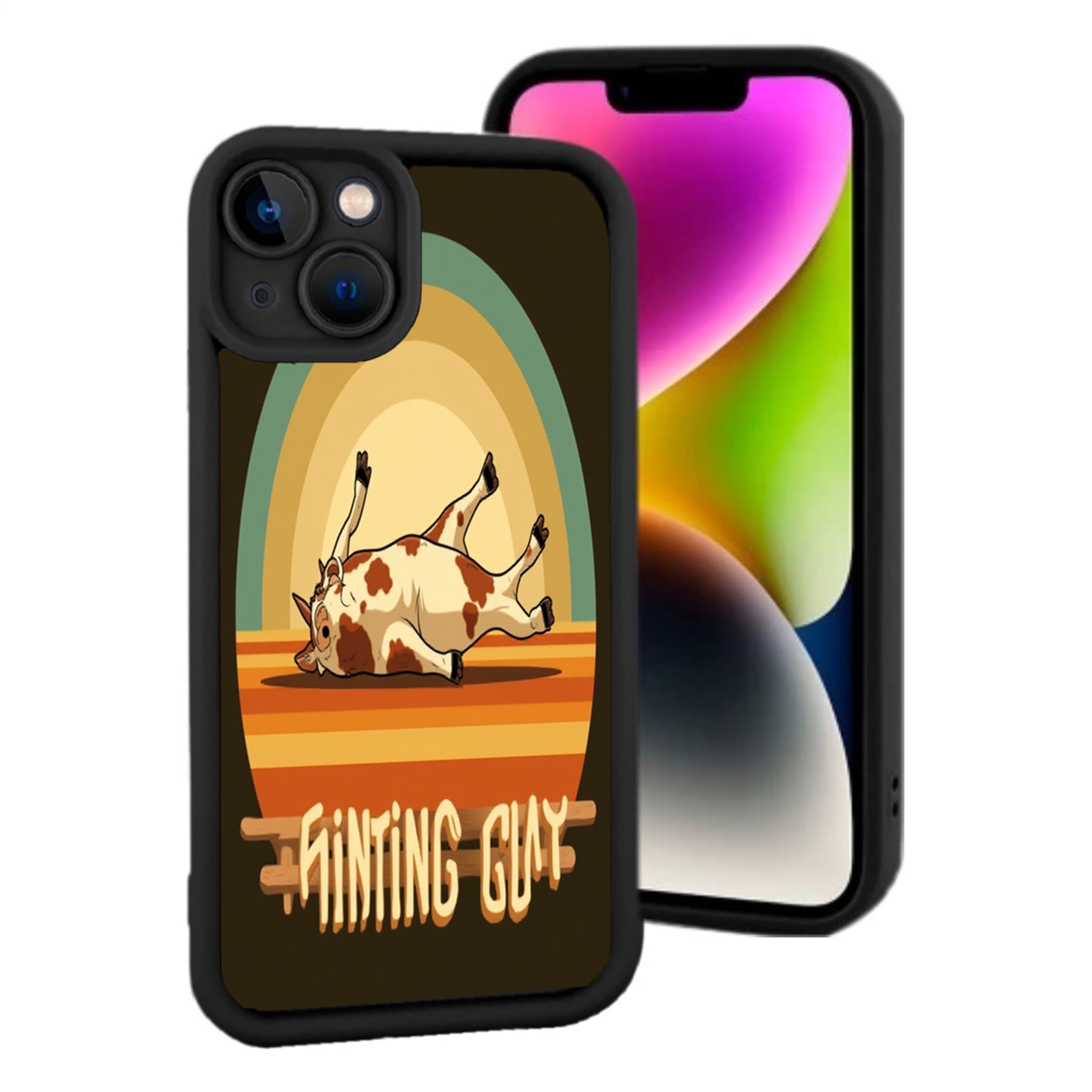 Stylish iPhone 15 Case - Lightweight Yellowing Resistant with Retro Cow ...