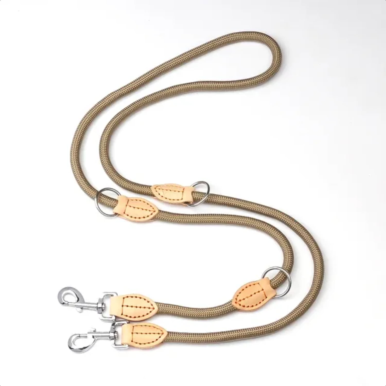 Stylish and luxurious premium double dog leash set for medium size dogs ...