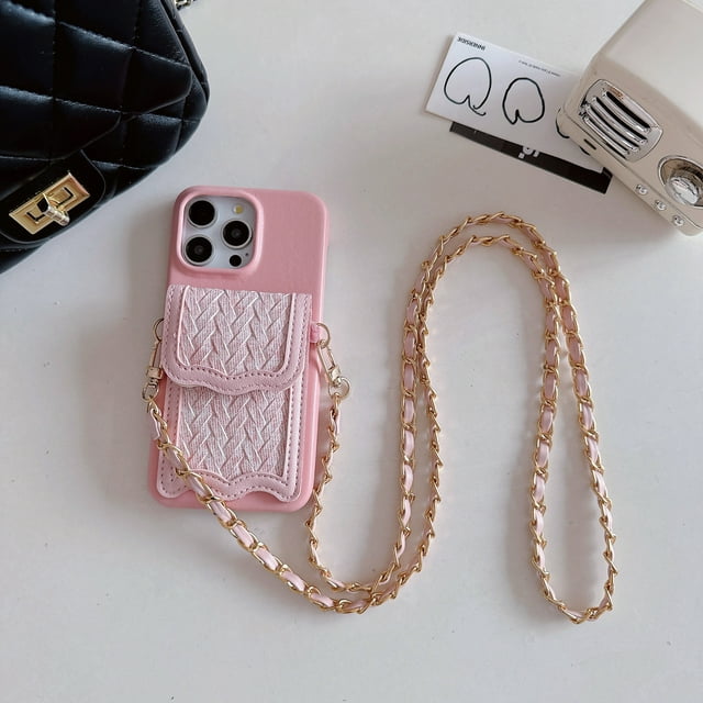 Stylish shoulder strap metal chain phone case for iPhone 16 pro max 15 ...