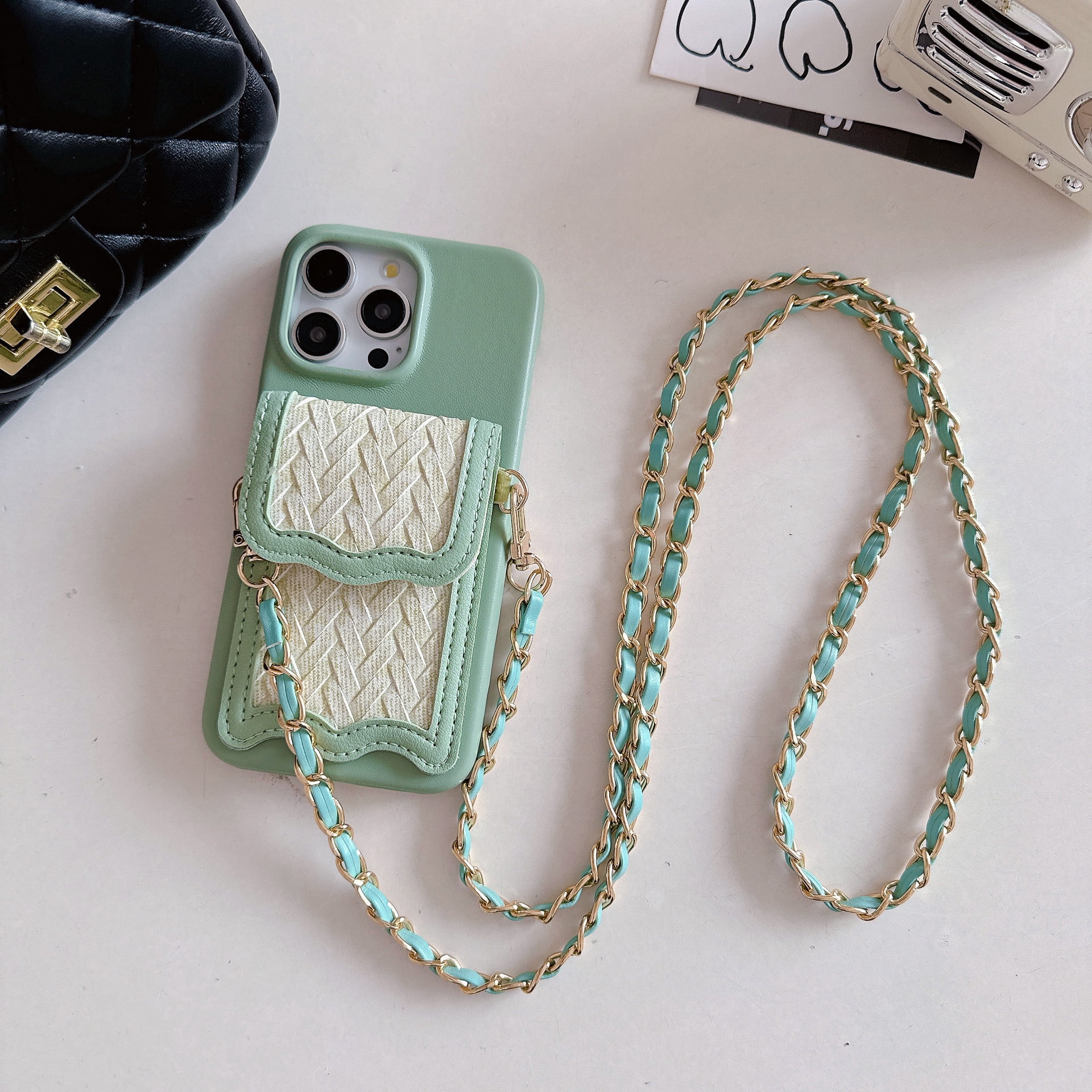 Stylish shoulder strap metal chain phone case for iPhone 16 pro max 15 ...