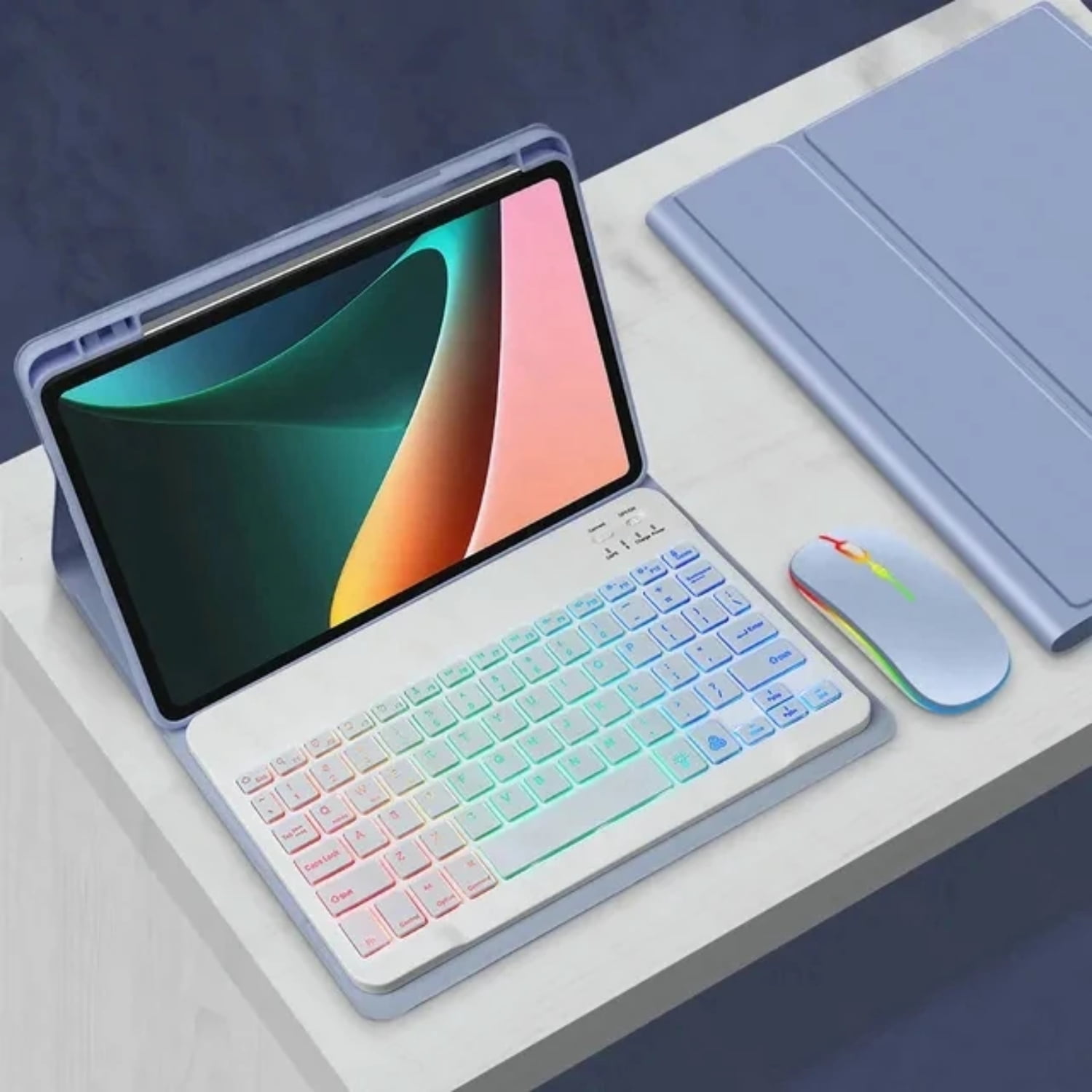 Stylish slim detachable wireless Bluetooth keyboard with magnetic stand ...