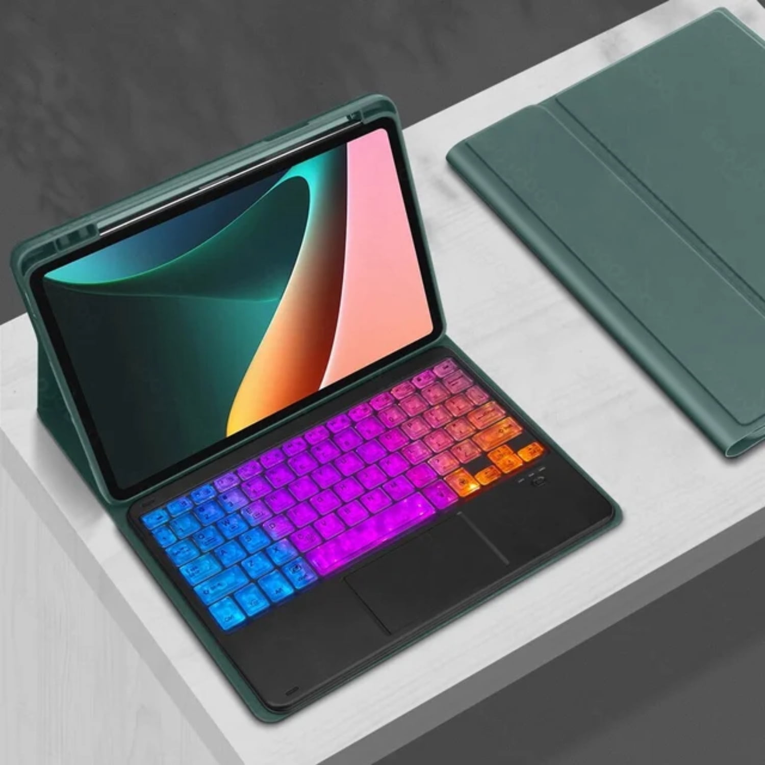 Stylish slim detachable wireless Bluetooth keyboard with magnetic stand ...