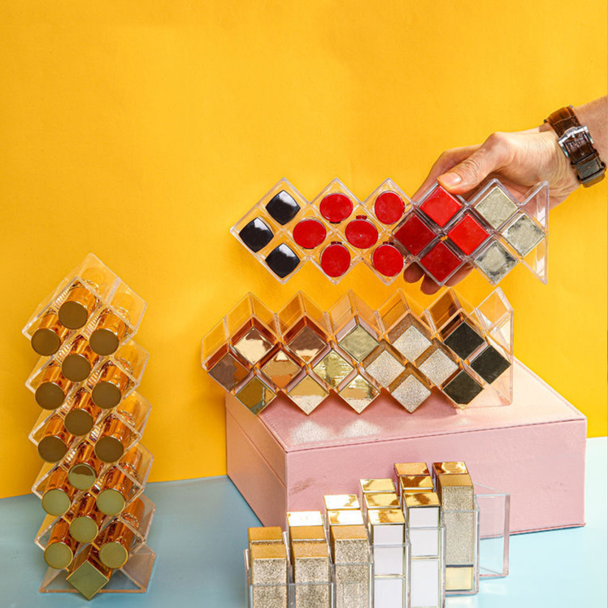 Stylish and stunning clear fish shape lipstick box organizer ...