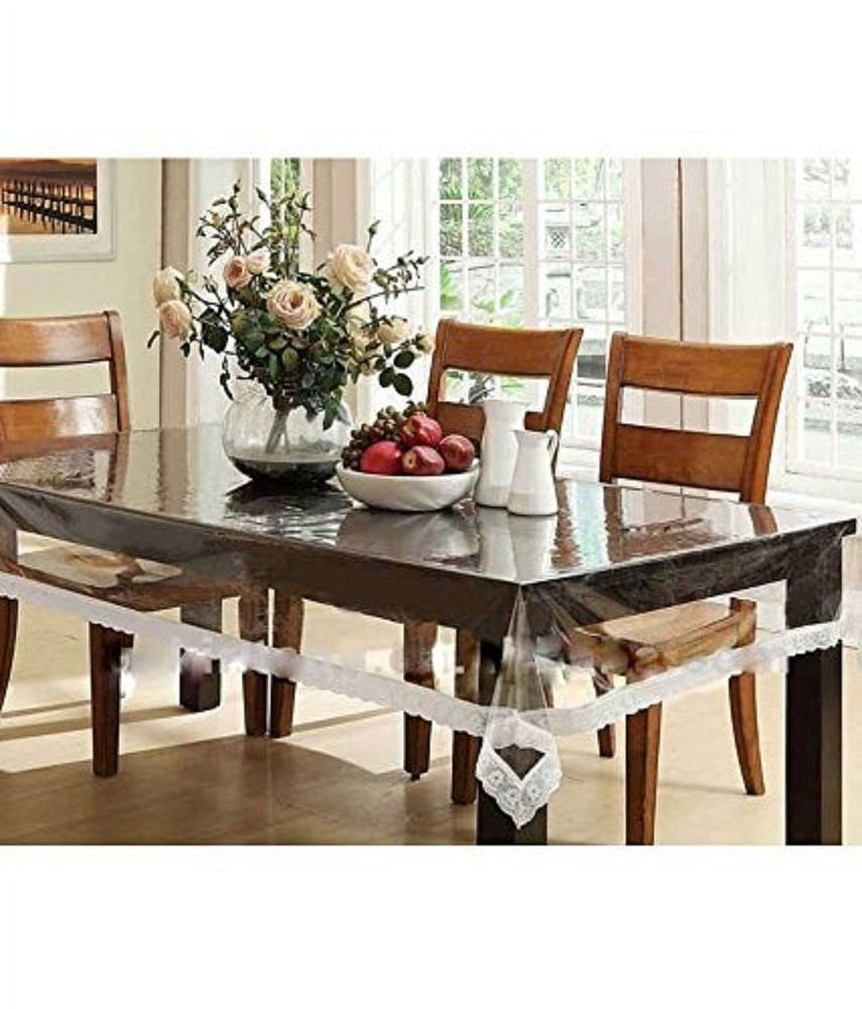 Stylista Transparent Waterproof Table Cover 10 Seater 60x108 inches ...