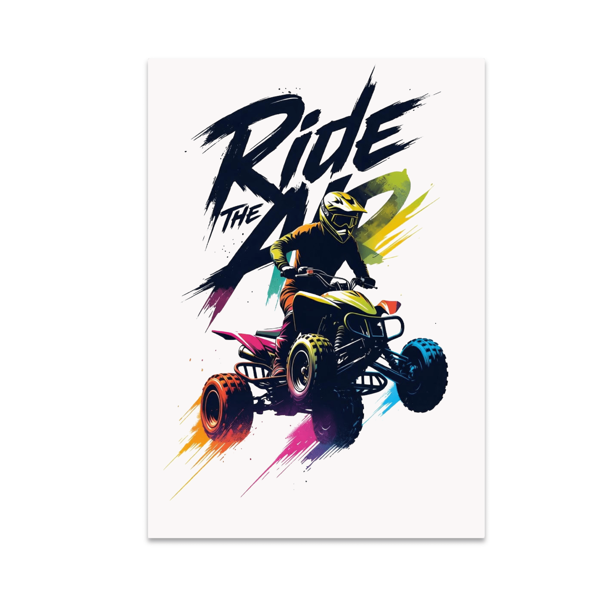 Stylized ATV Rider Wall Art - ATV Enthusiast - 13x19 Poster Print ...