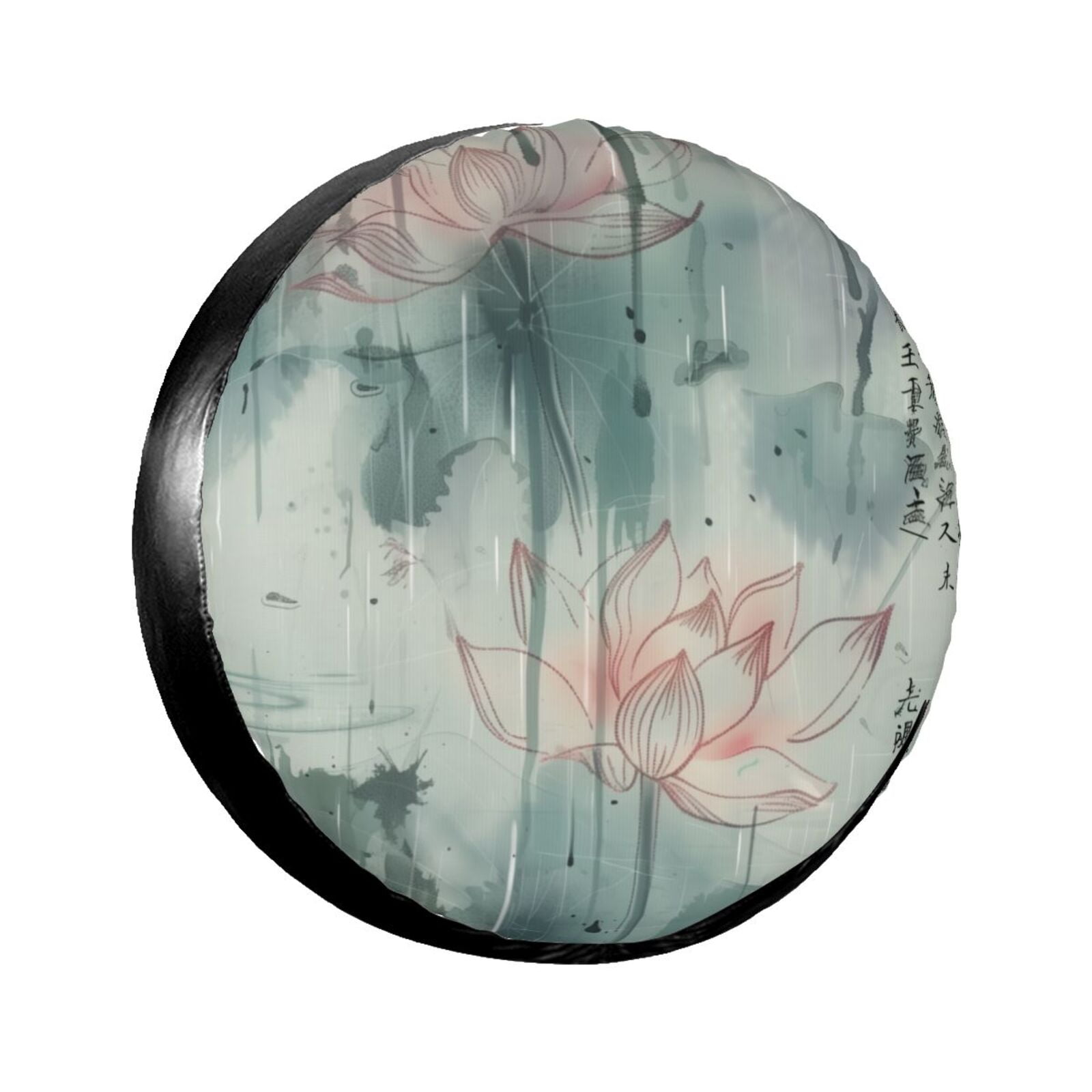 Stylized Chinese Art: Flowers and tire cover wheel protector, weather ...
