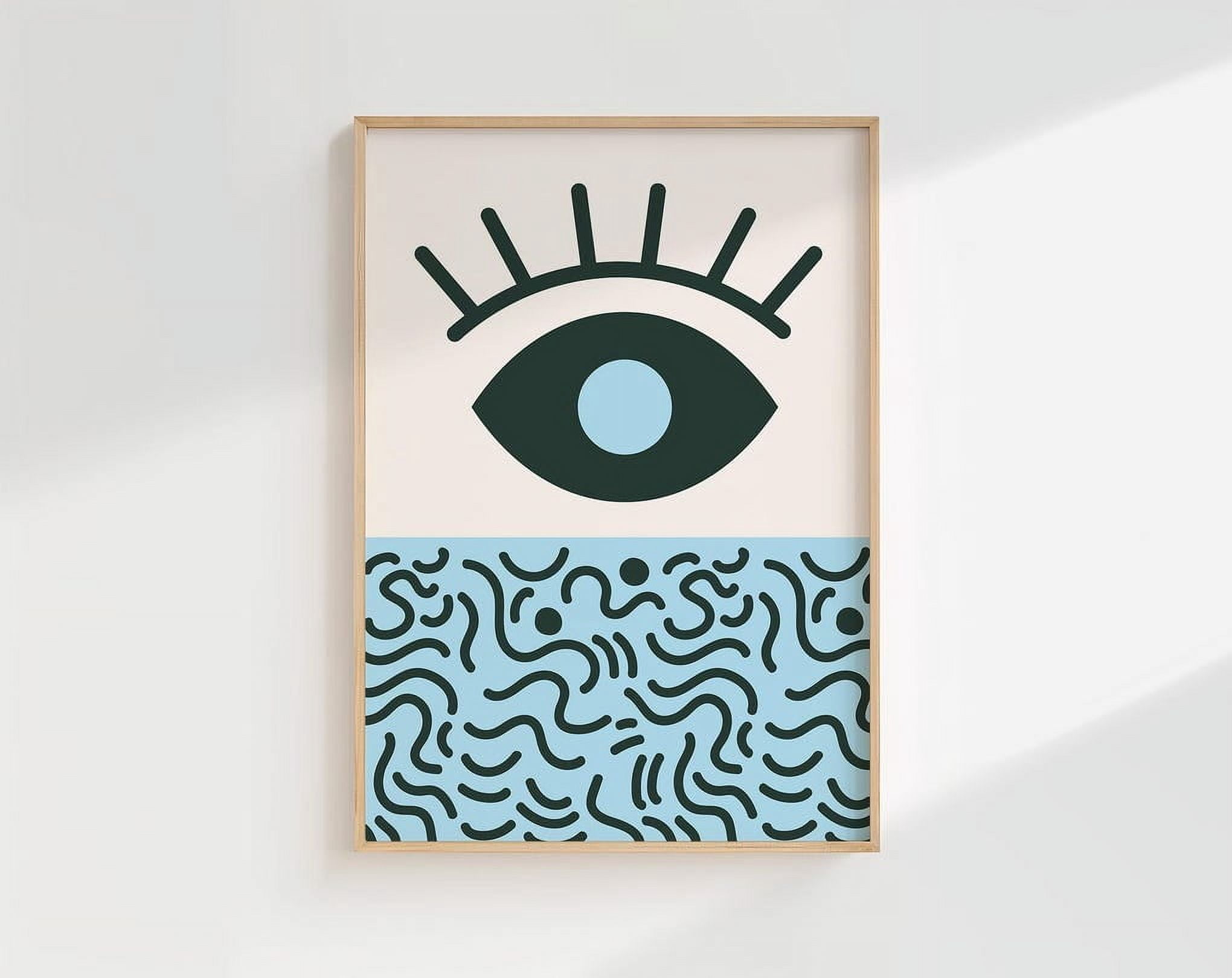 Stylized Eye Art Print With Bold Abstract Graphic And Funky Pattern ...