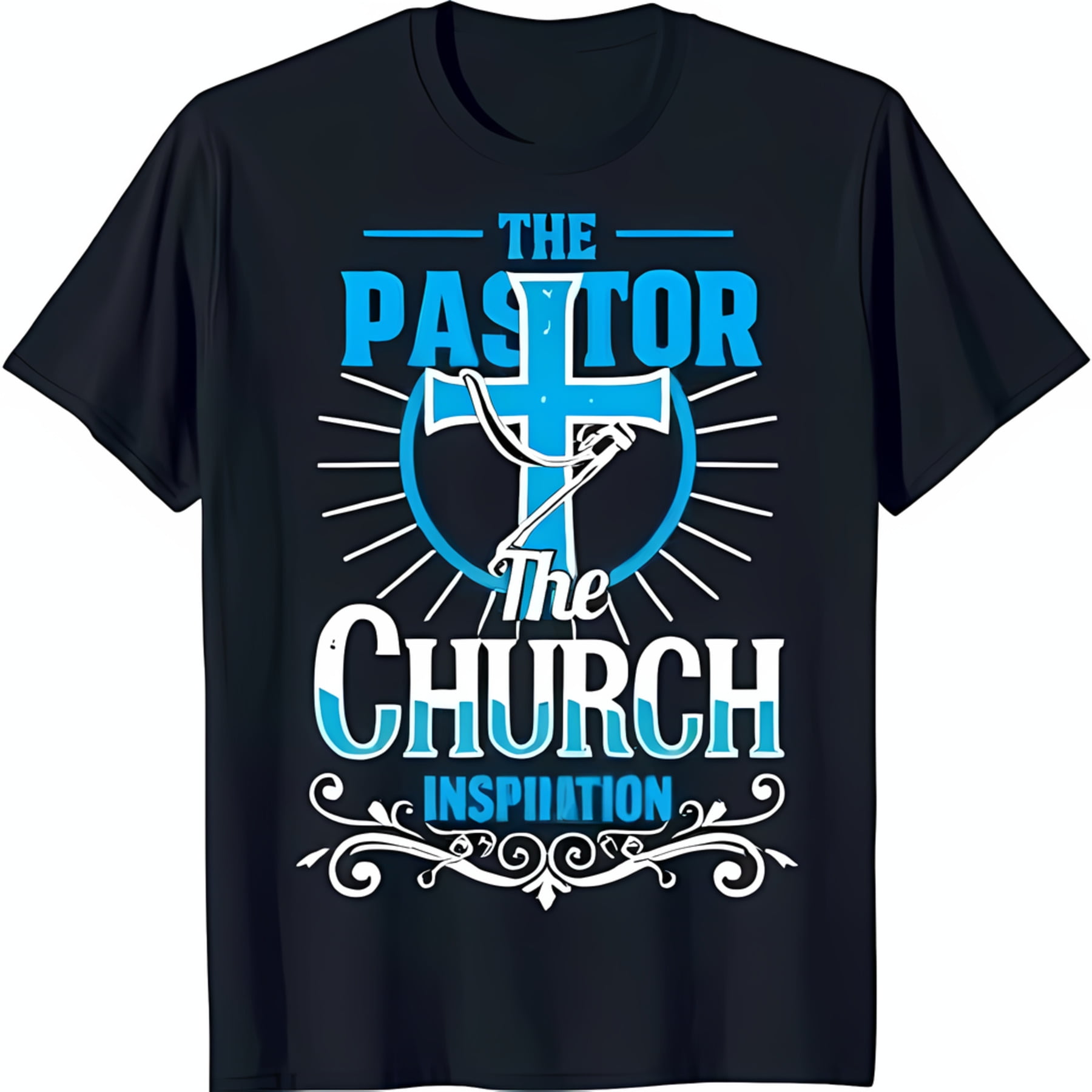 Stylized & Graphic Black T-Shirt 'The Pastor The Inspiration' - Walmart.com