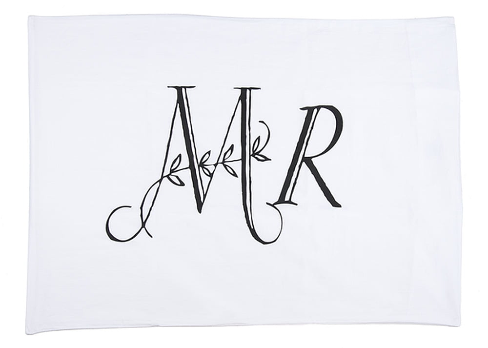 Stylized Letters "Mr." Single Standard Size Pillowcase - By Ganz ...