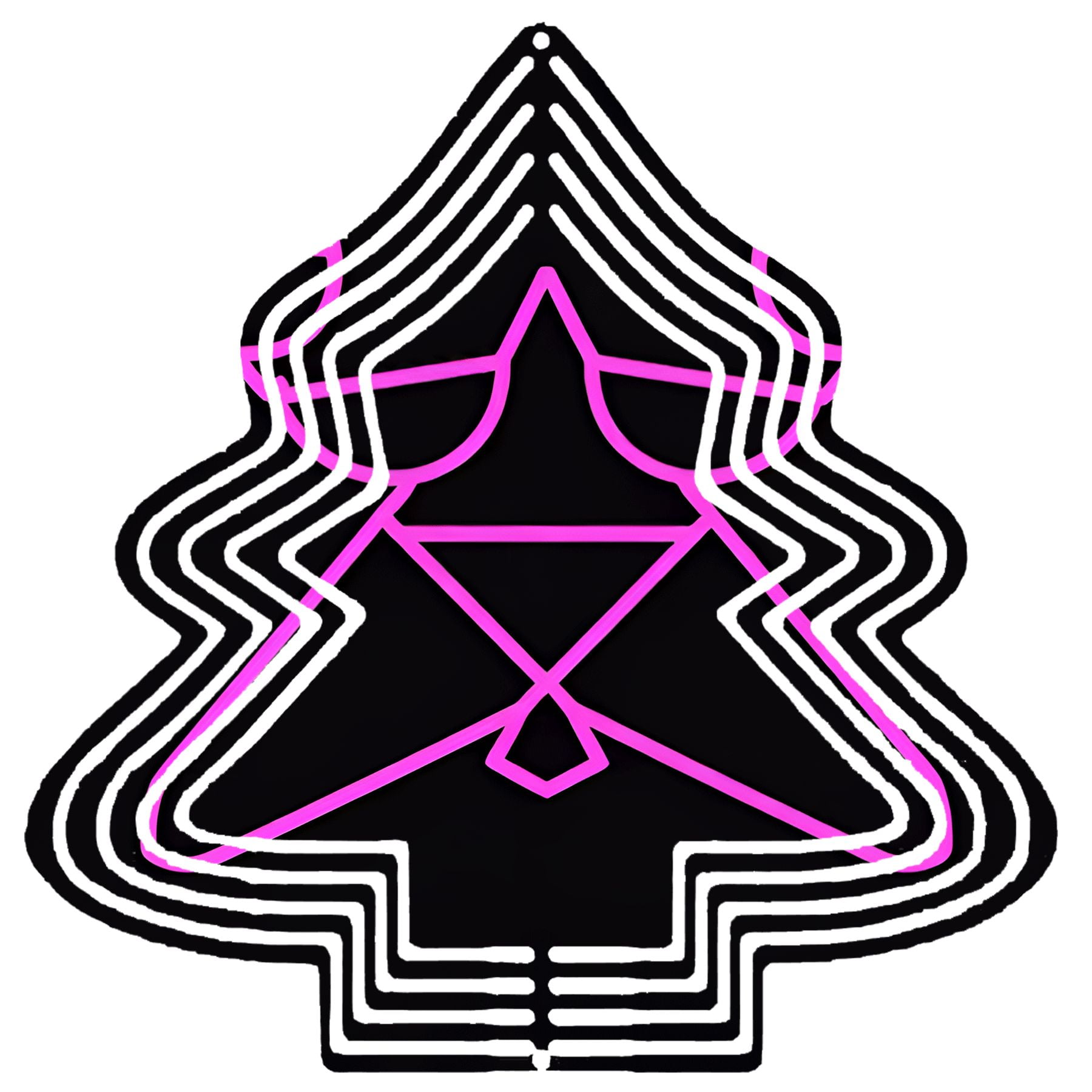 Stylized Metal Hanging Christmas Tree Wind Spinner - Abstract Geometric ...