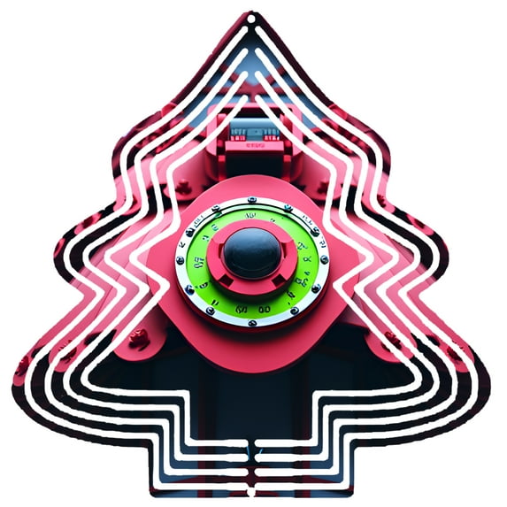 Stylized Metal Hanging Tree-Shaped Wind Spinner - Abstract Red & White ...