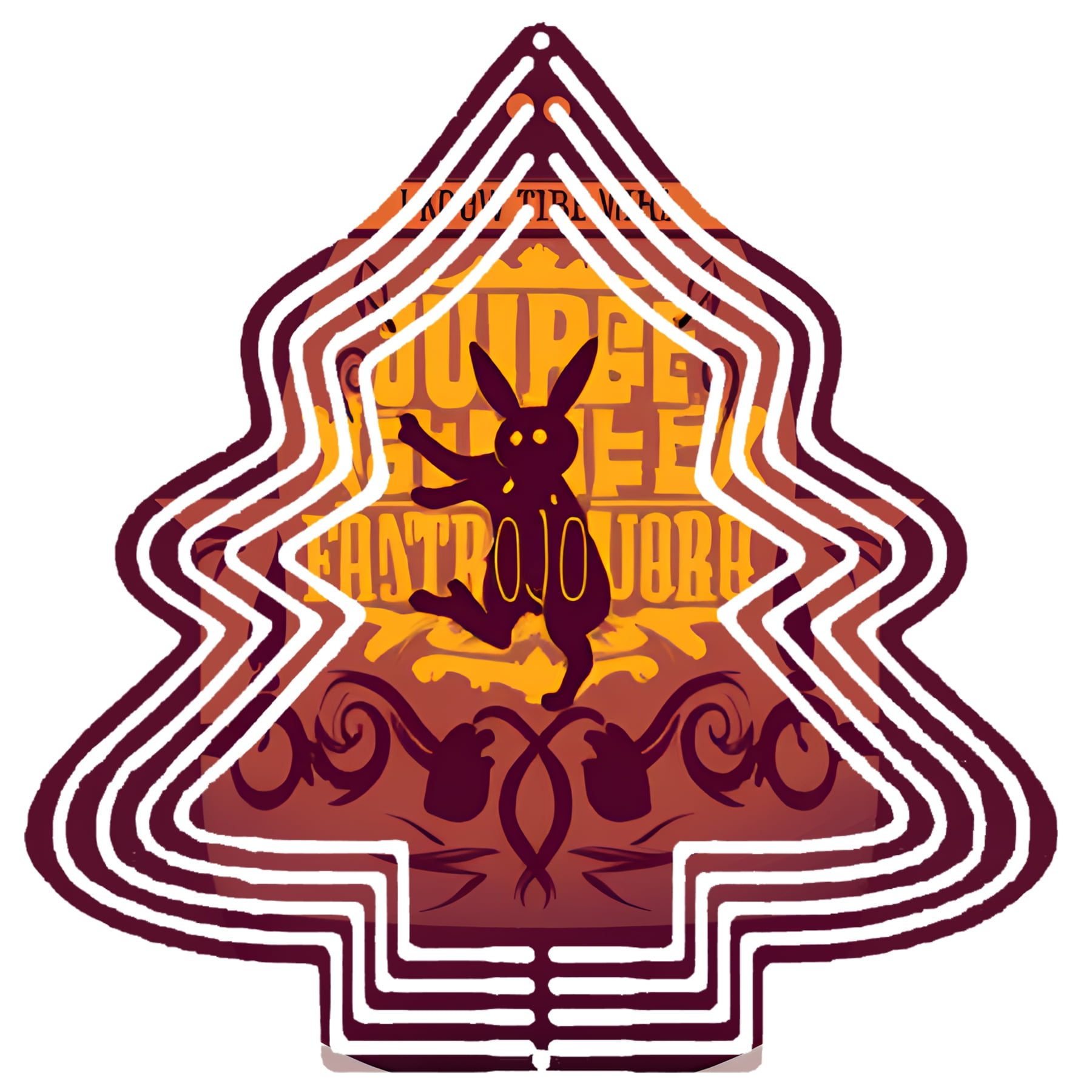 Stylized Metal Tree-Shaped Wind Spinner with Concentric Circular ...