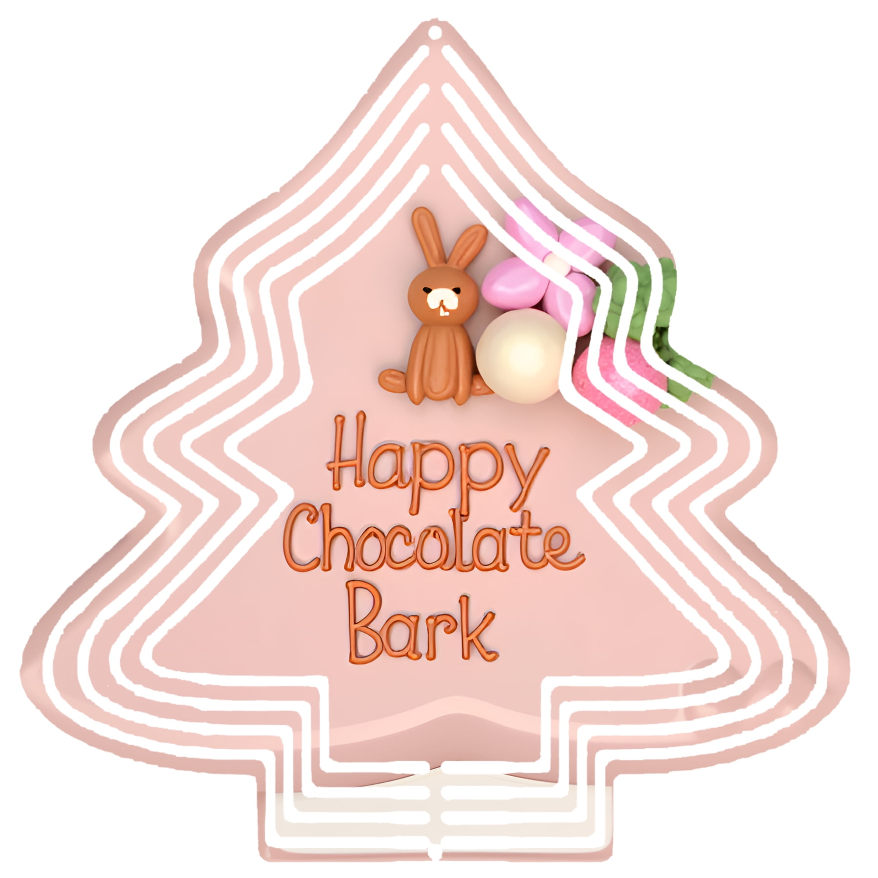 Stylized Metal Tree-Shaped Wind Spinner with Layered White Lines Brown ...