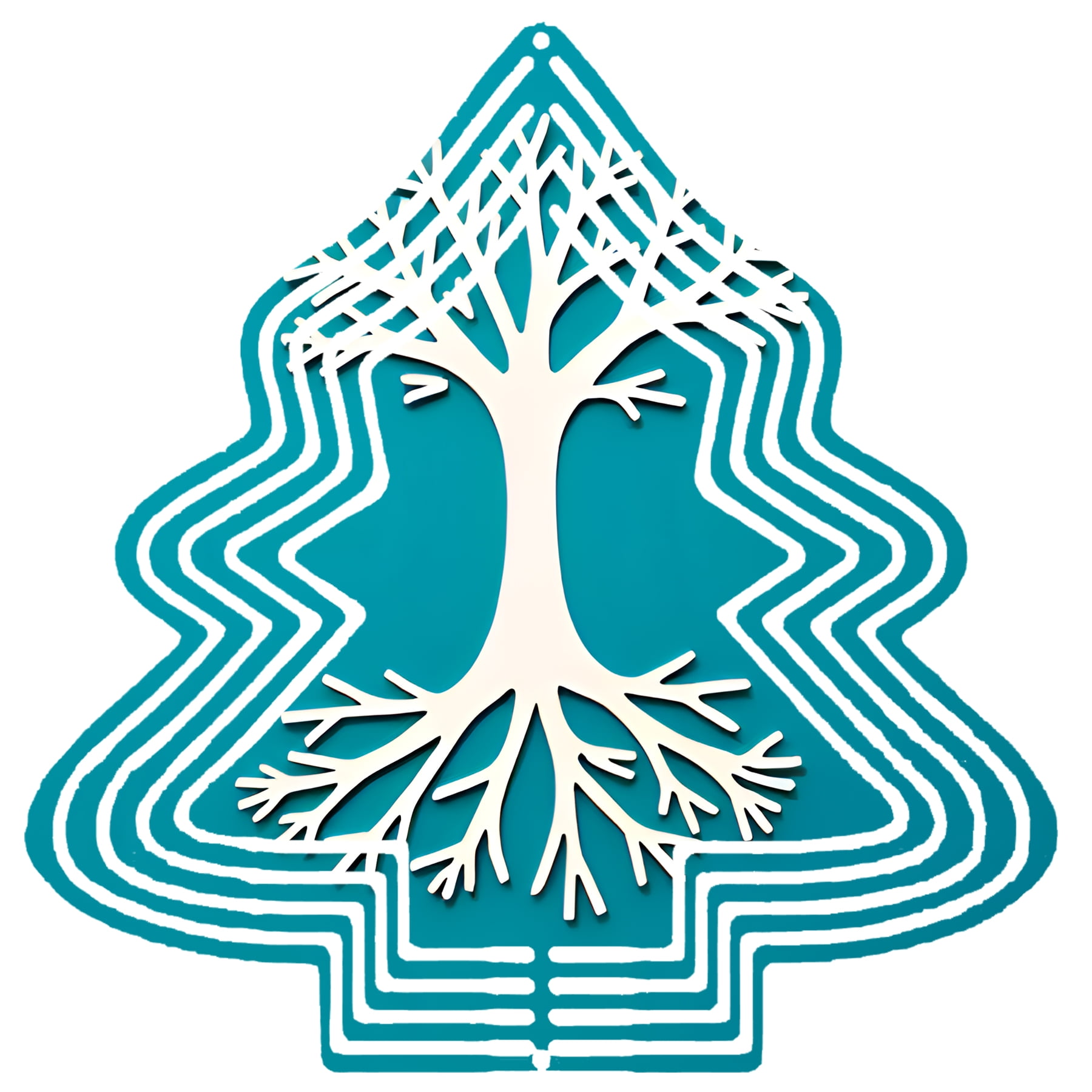 Stylized Metal Tree Wind Spinner - Intricate Branching Design with ...
