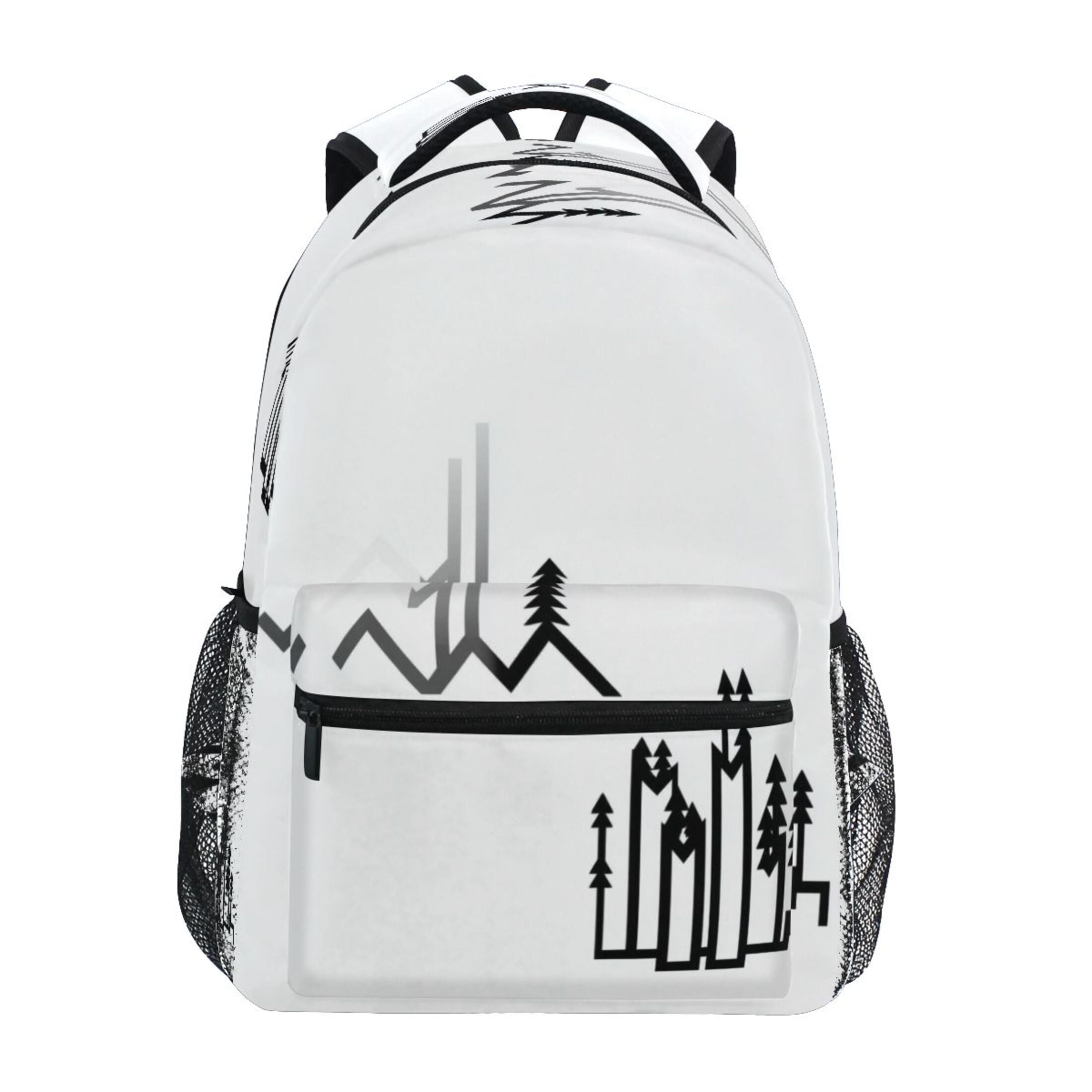 Stylized Mountain Range Stylish Large Backpack 15L Self-Standing ...