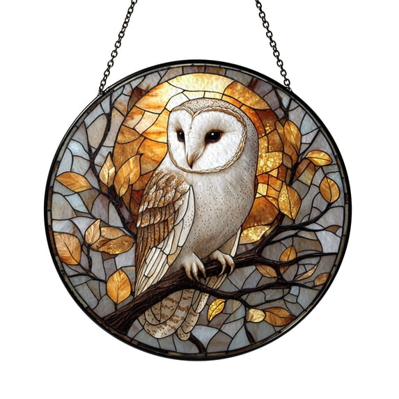 Stylized Owl Stained Glass Style Window Suncatcher - Walmart.com