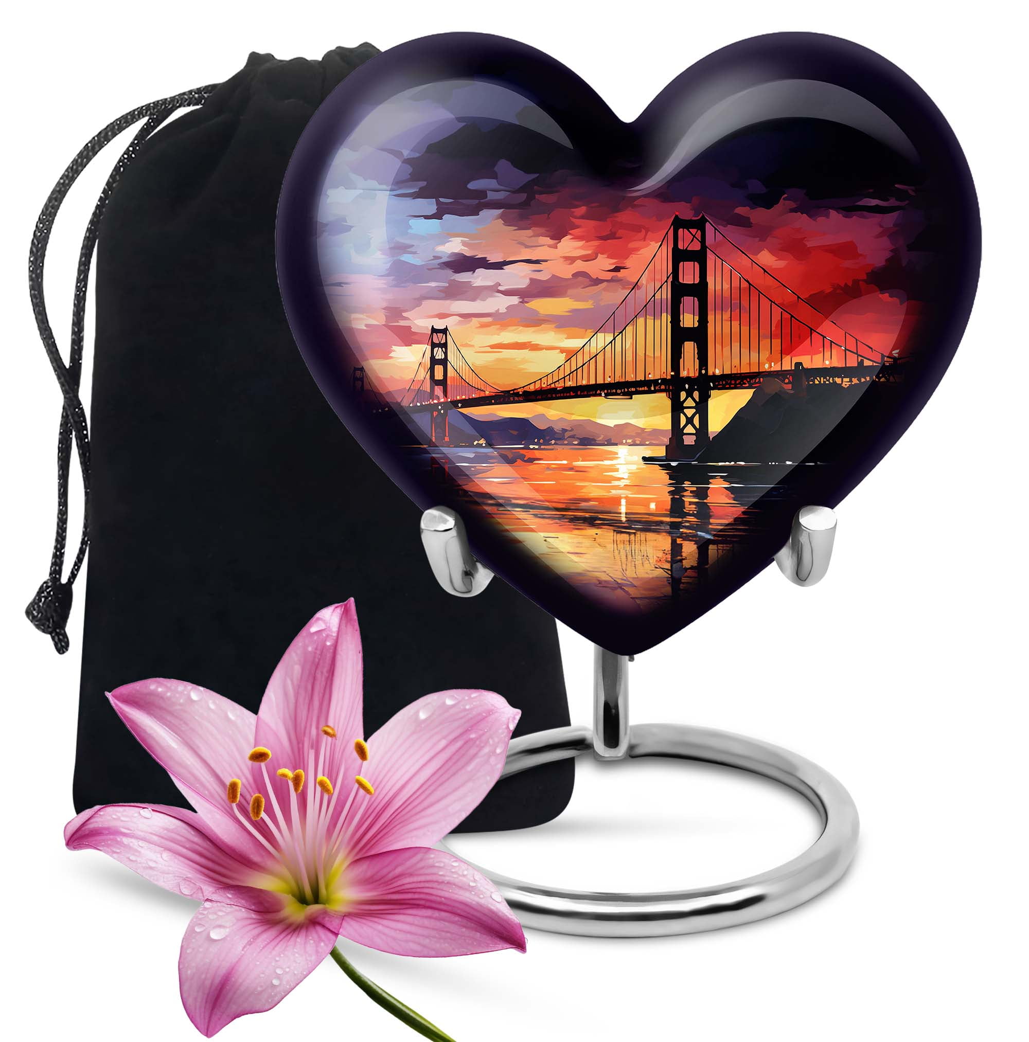Stylized Painting Golden Gate Bridge Urns For Men, Cremation Urn Human ...