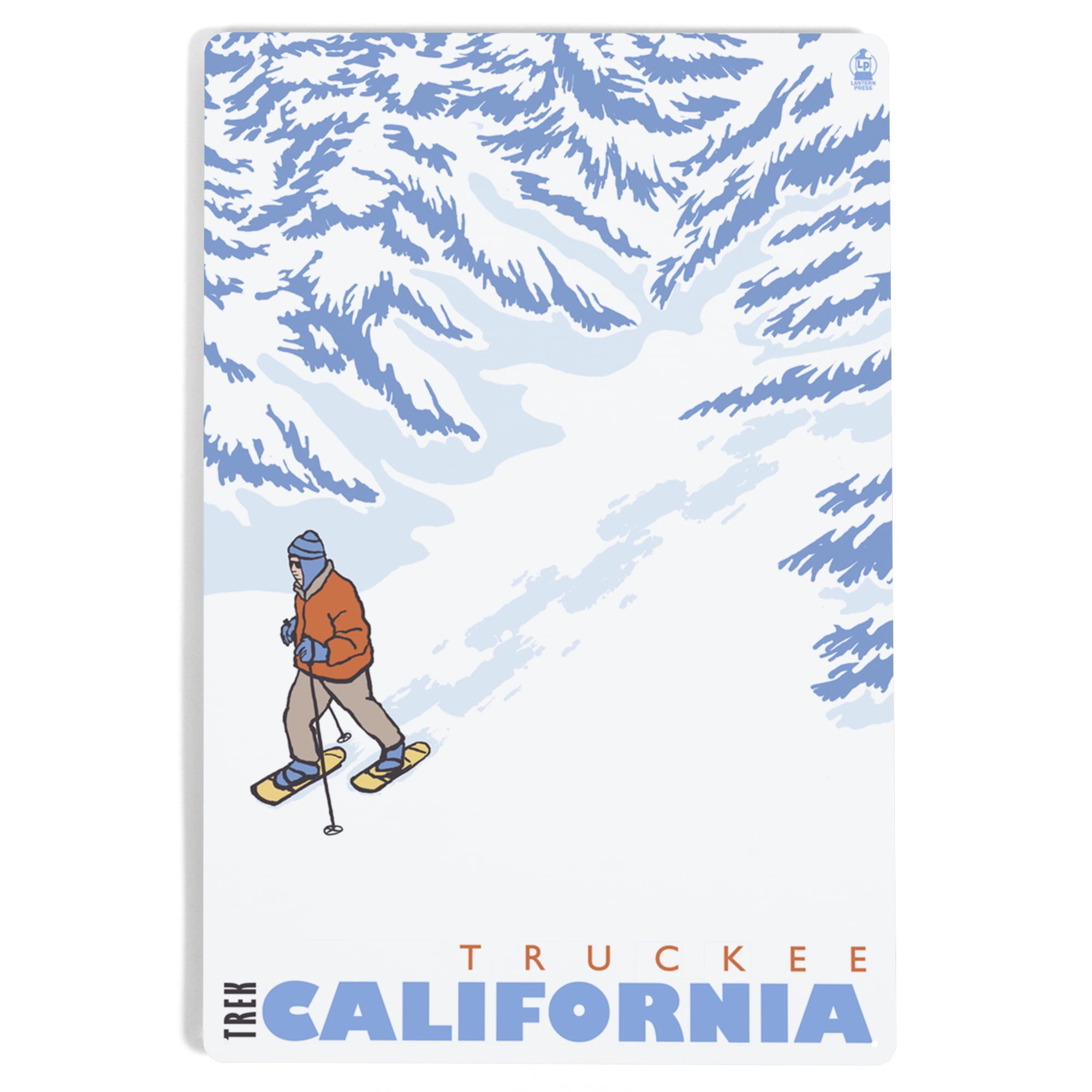 Stylized Snowshoer, Truckee, California (12x18 Aluminum Art, Indoor ...
