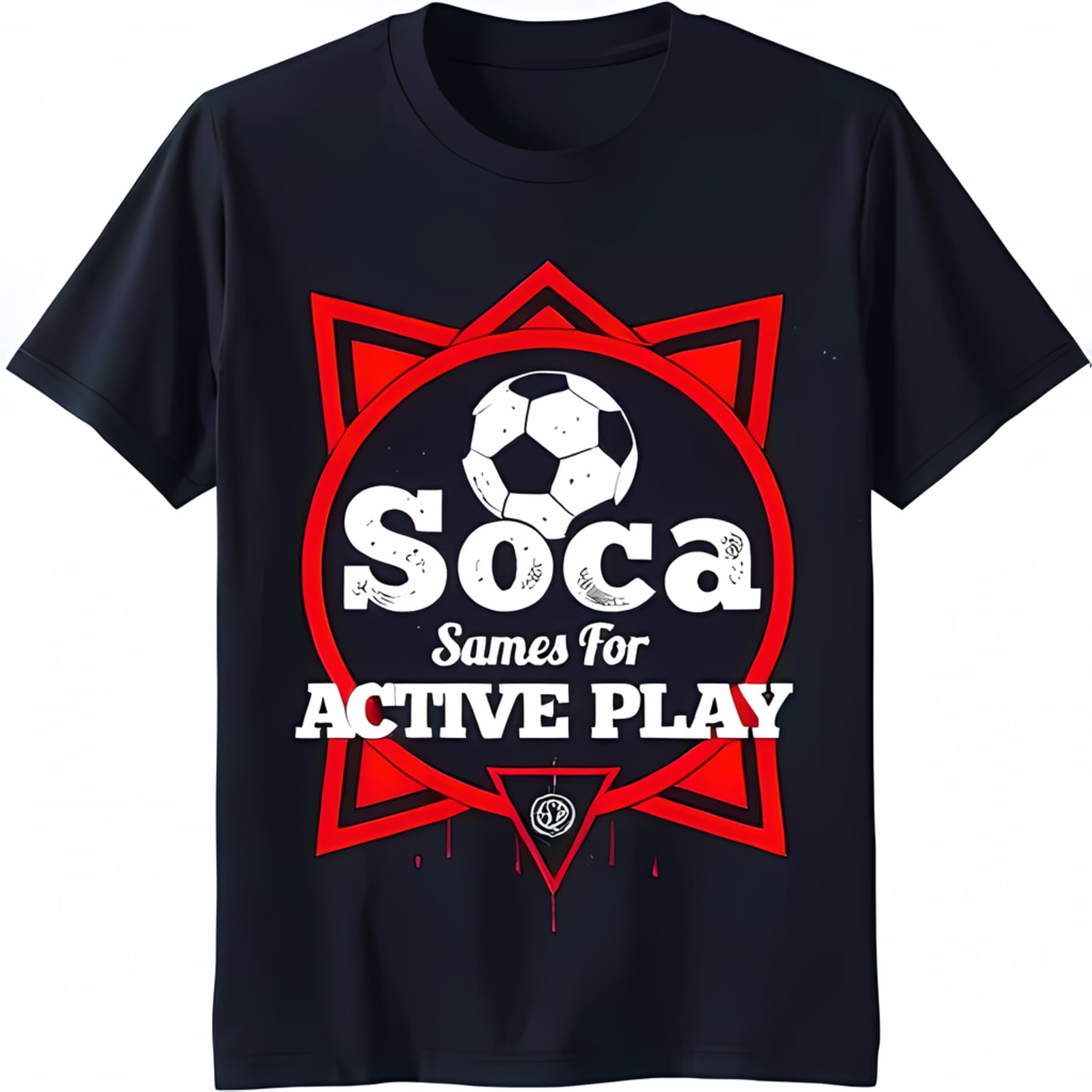Stylized Soccer Ball Graphic T-Shirt 'Soca' & 'Games For Active Play ...