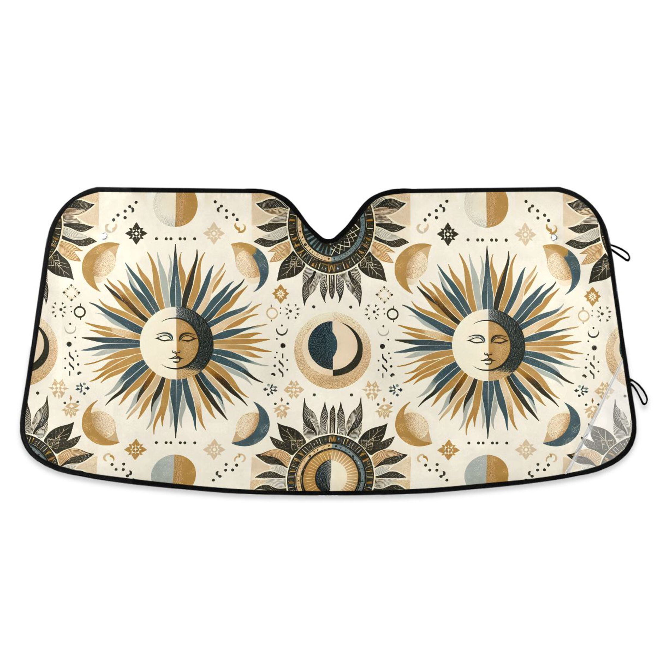 Stylized Sun and Moon Car Windshield Sun Shade Foldable Car Front ...
