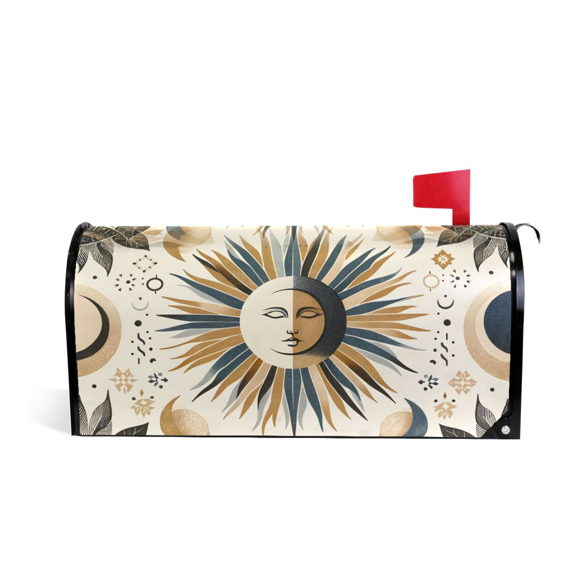 Stylized Sun and Moon Magnetic Mailbox Covers 21" X 18" Post Letter Box ...