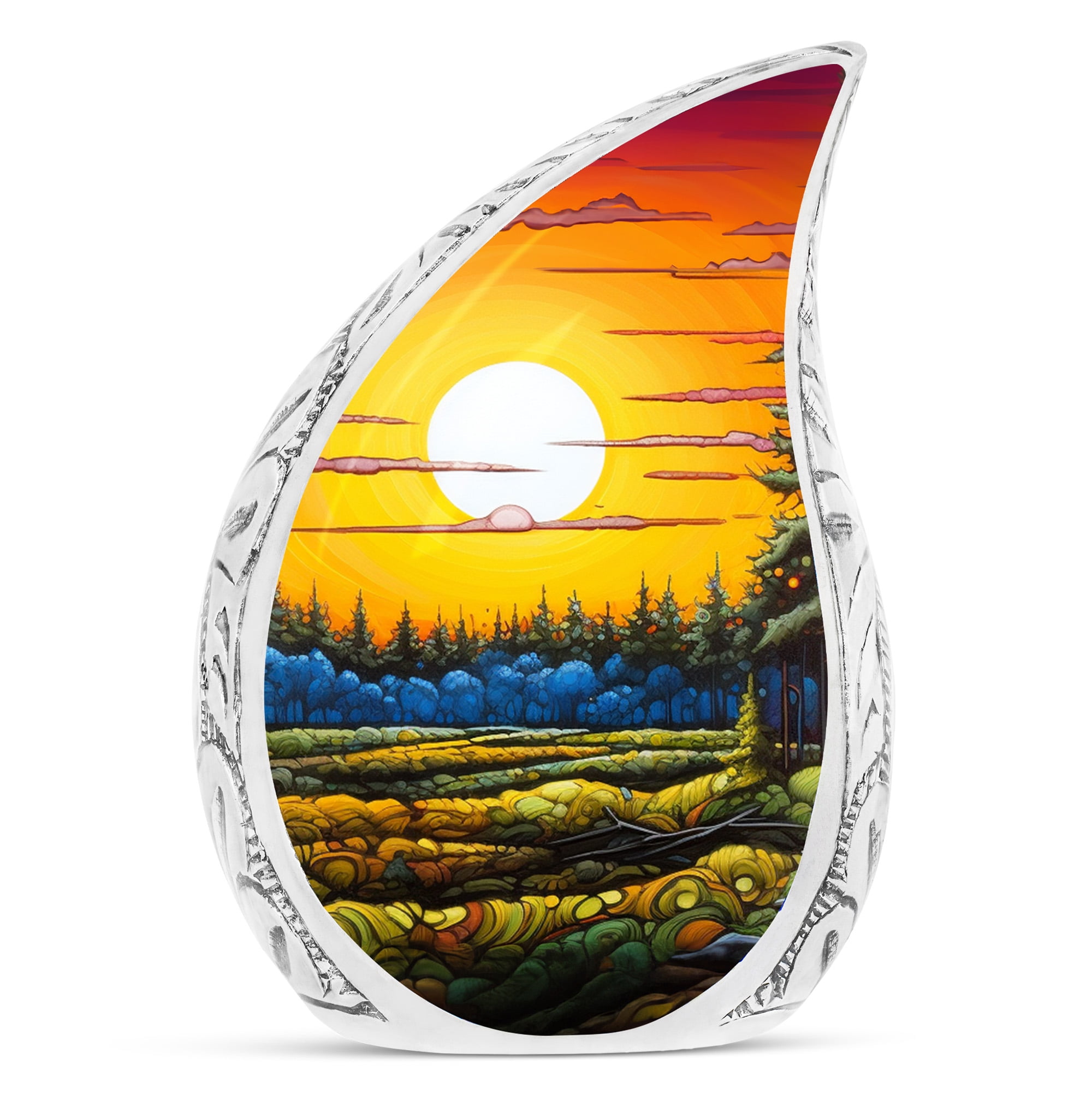 Stylized Sunset in Forest Large Urns For Human Ashes Adult Male ...