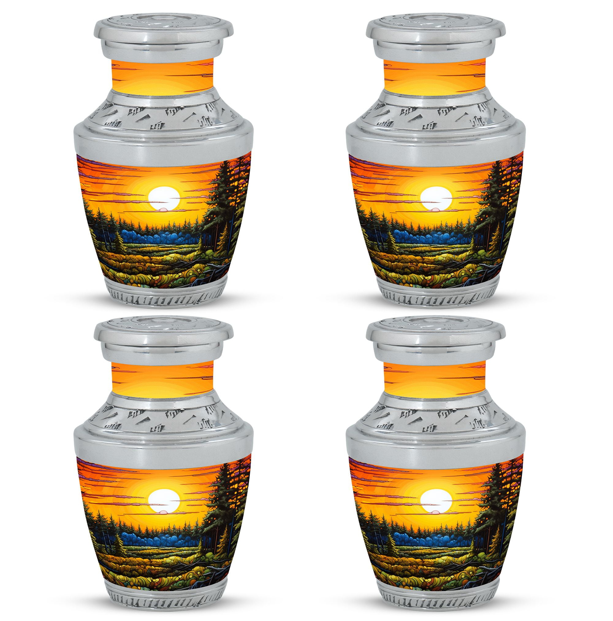 Stylized Sunset in a Forest Petite Pavilion - Keepsake Mini Urn ...