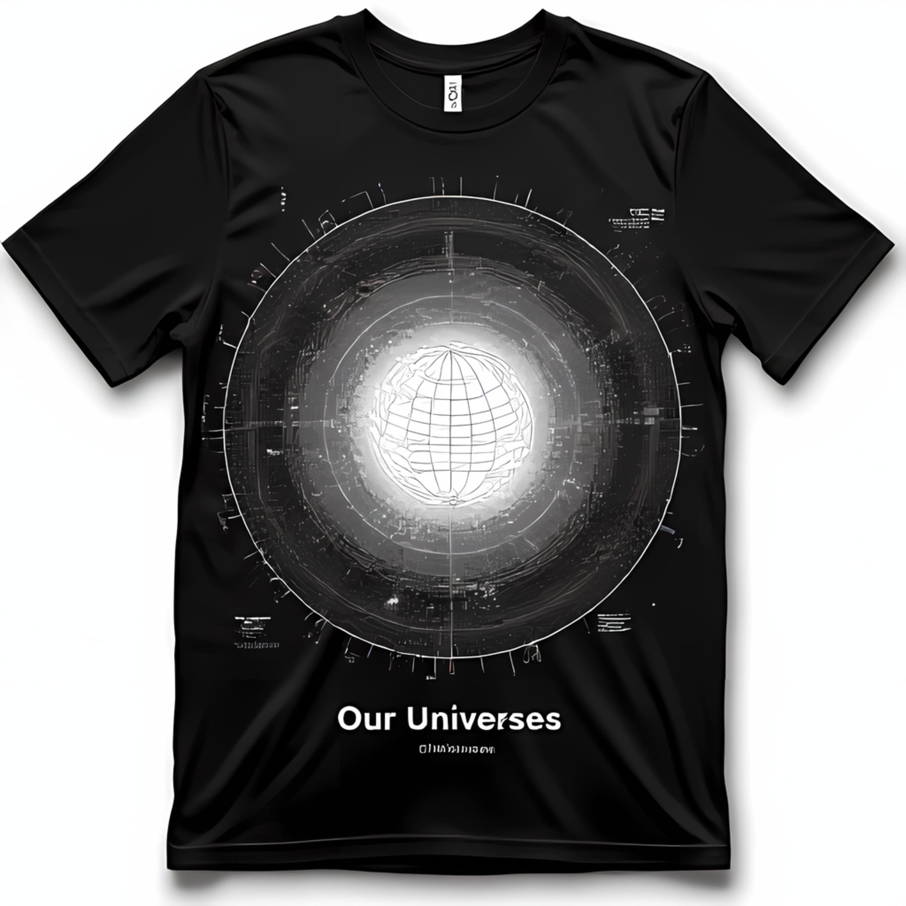 Stylized Universe Map Black T-Shirt with Earth Graphic Our Universes ...