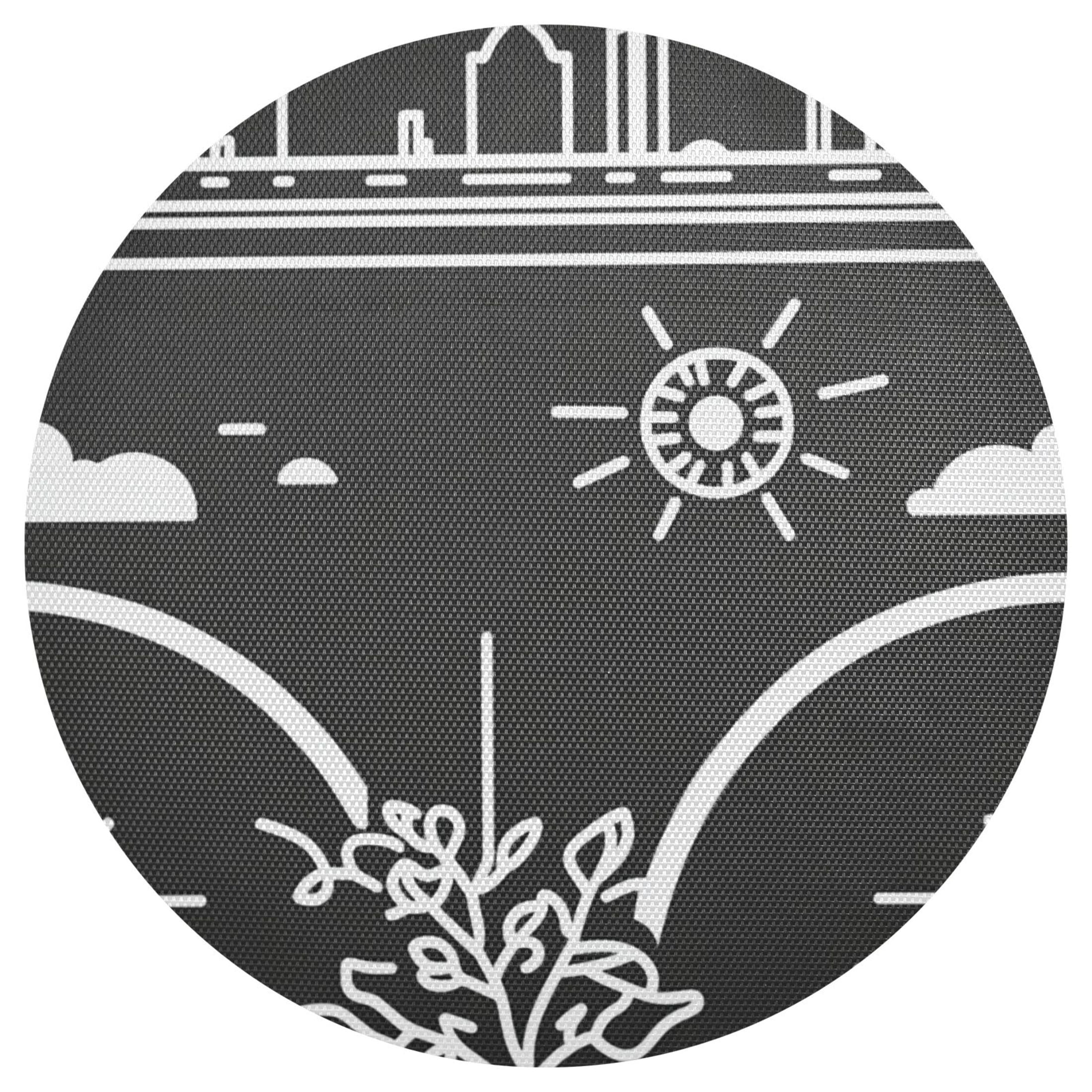 Stylized Urban Elements 4-Piece 15.4in Heat-Proof PVC Plate Mats, Easy ...