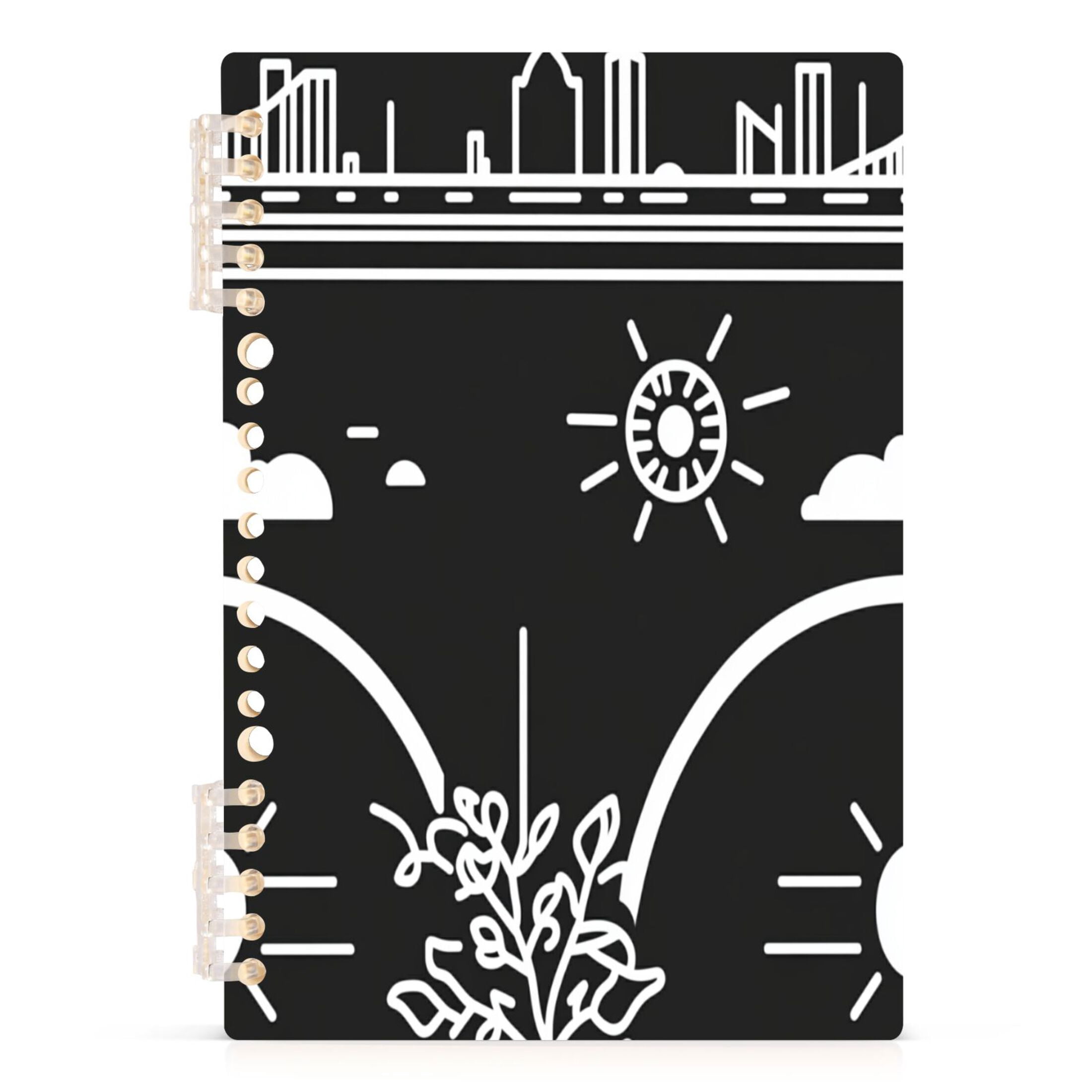 Stylized Urban Elements A5 8.3x5.7in PP Notebook, Adjustable Rings, 60 ...