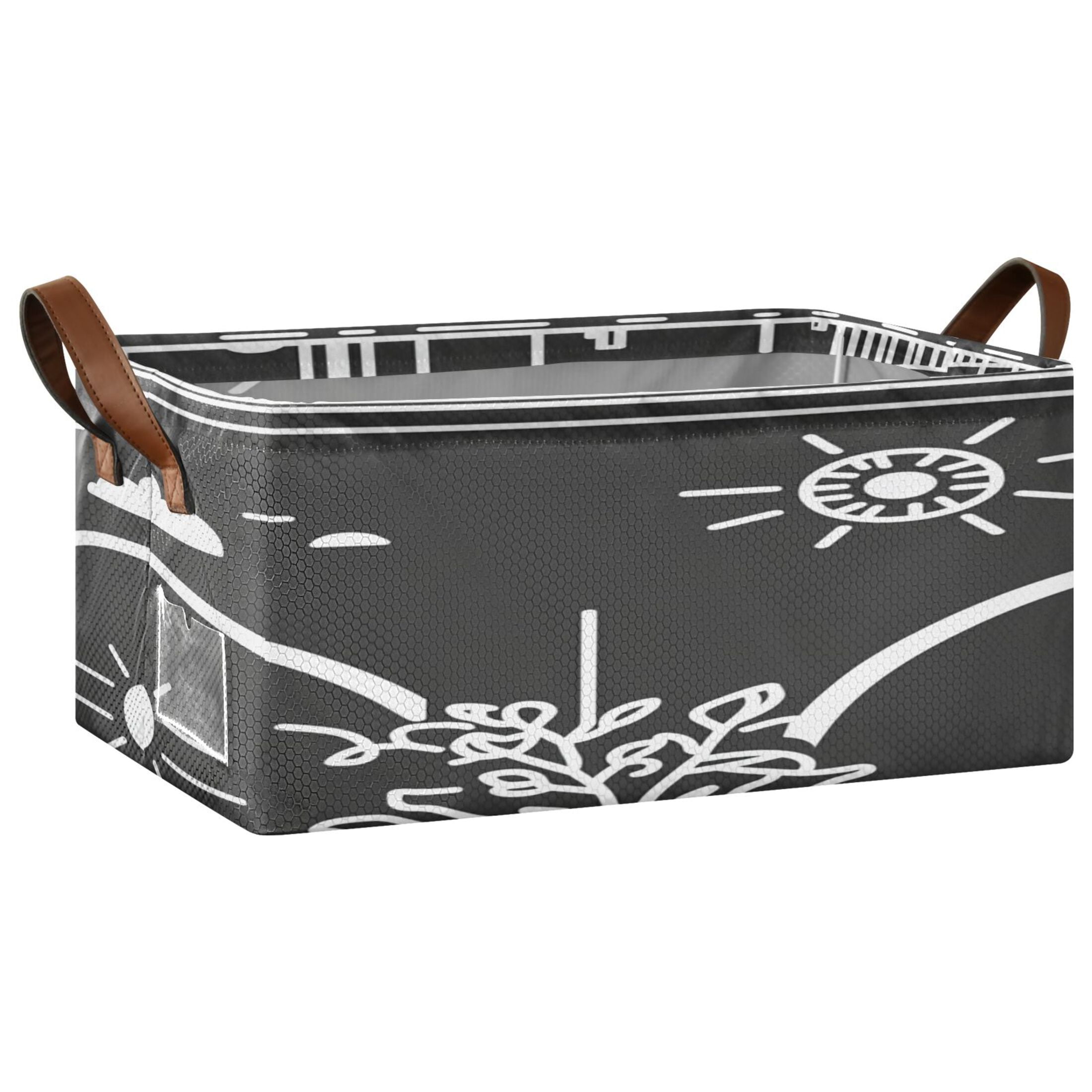 Stylized Urban Elements Open Home Storage Bins Foldable Metal Frame ...