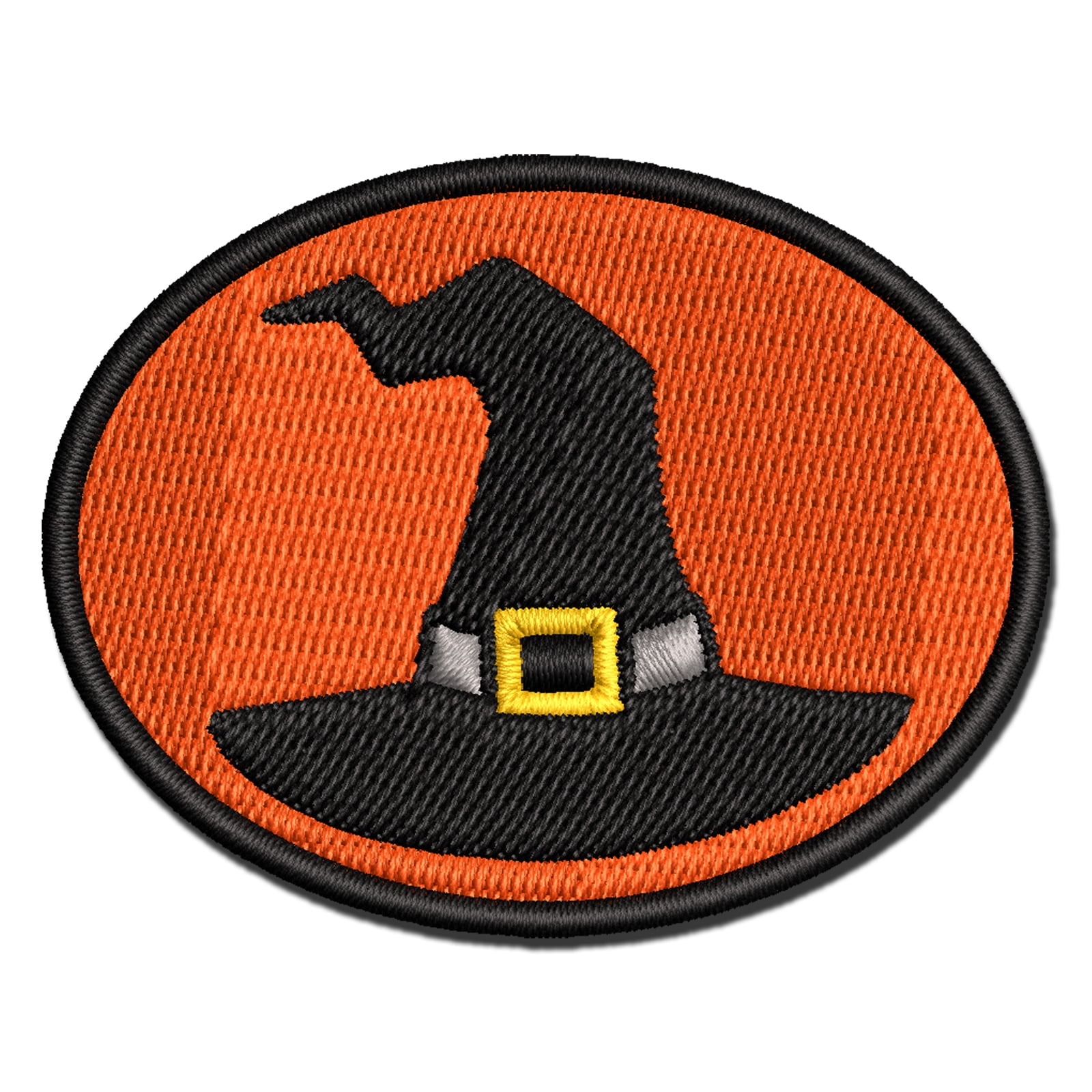 Stylized Witch Hat Halloween Applique Multi-Color Embroidered Hook & Loop Patch - 2.5 Inch Small ...