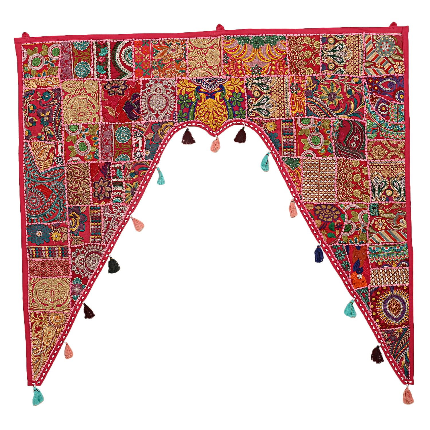 Stylo Culture Ethnic Cotton Swag Curtain Large Door Valance Bedroom ...