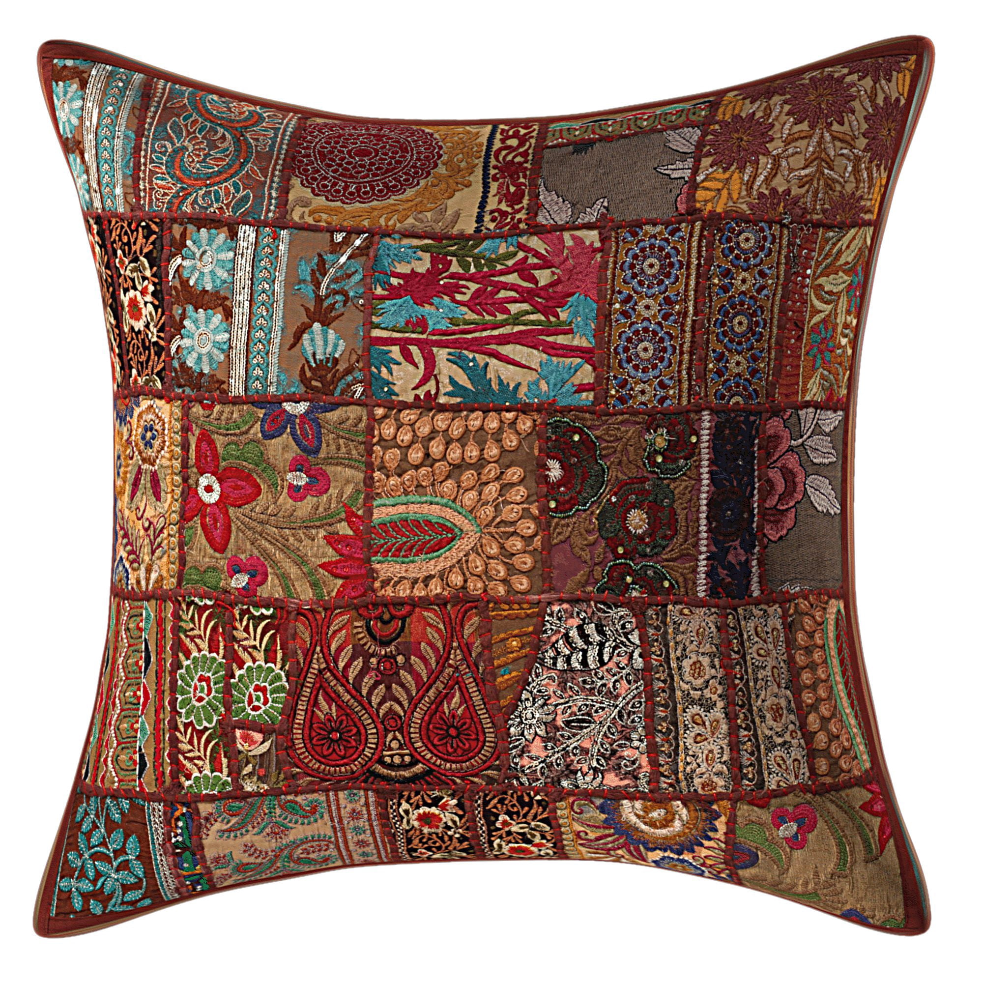Stylo Culture Ethnic Vintage Patchwork Floral Settee Sofa Throw Pillow ...