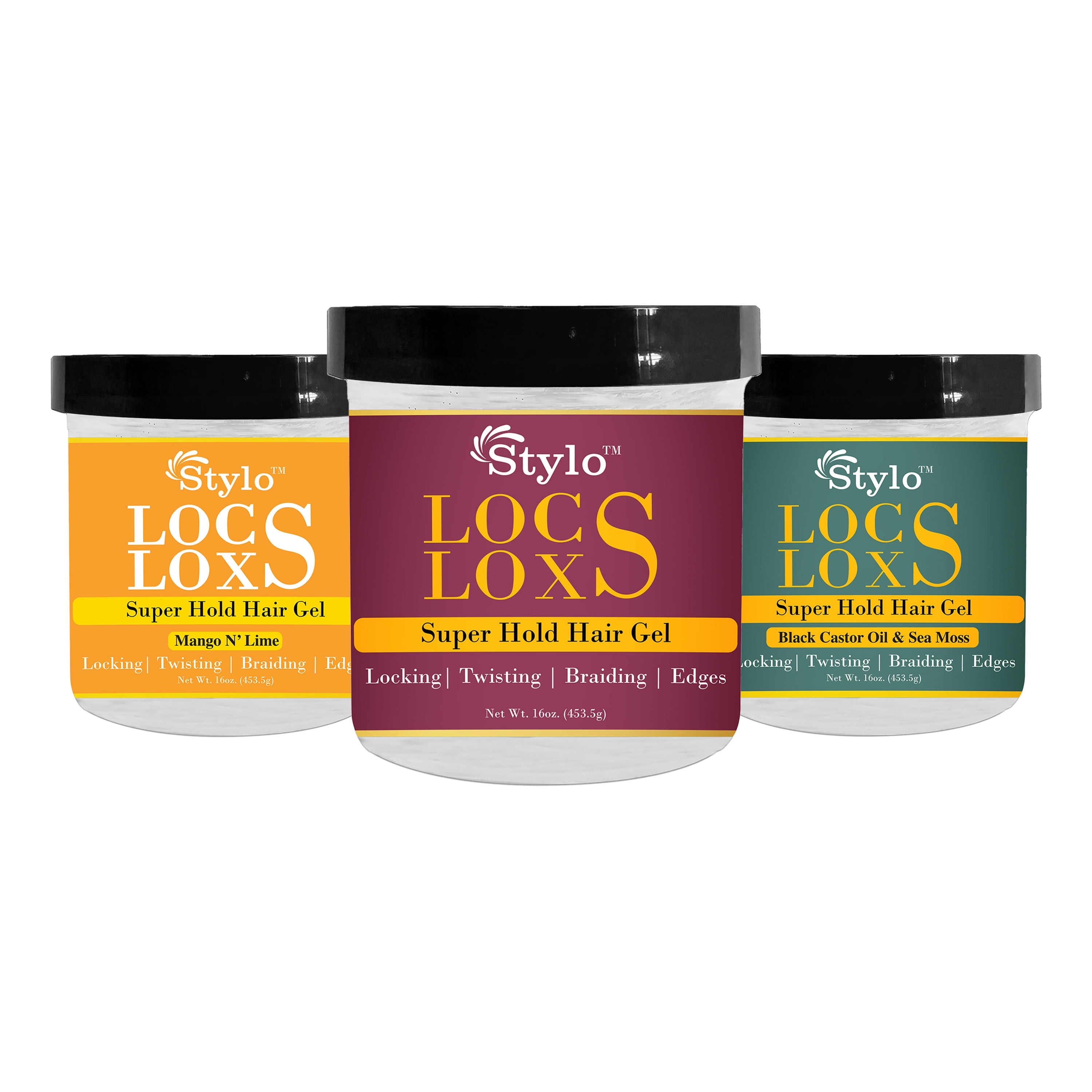 Stylo Locs Loxs Frizz Control Hair Gel 3 Pack, 16oz Each - Long-Lasting ...