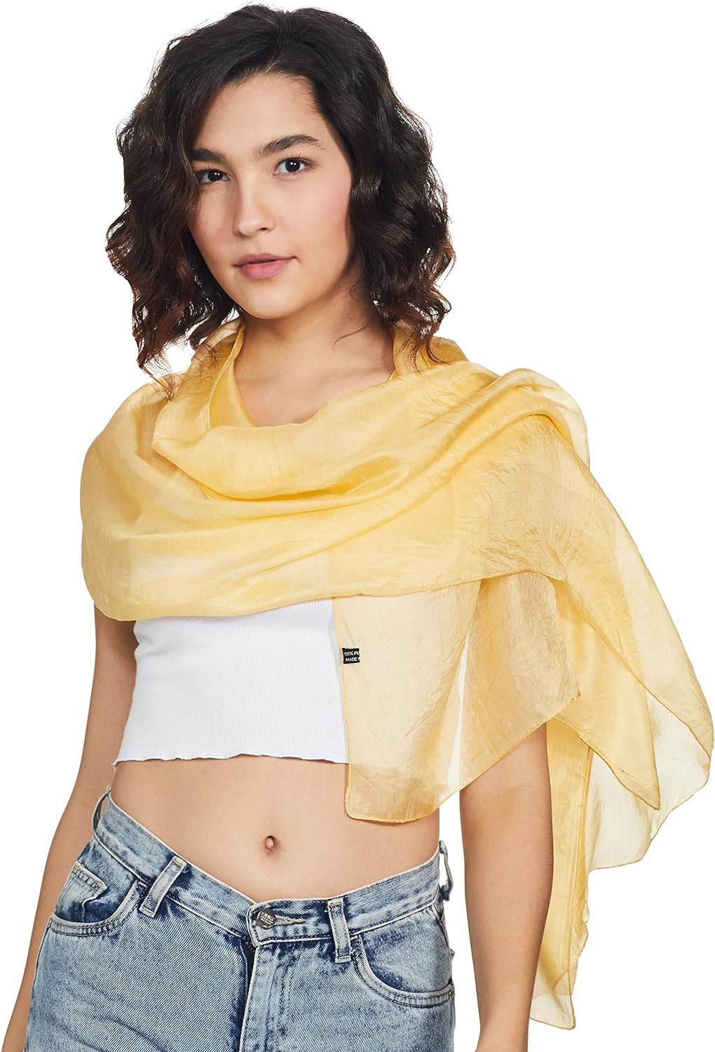 Delicate Lace Sheer Infinity Scarf With Teardrop Fringes Lightweight ...