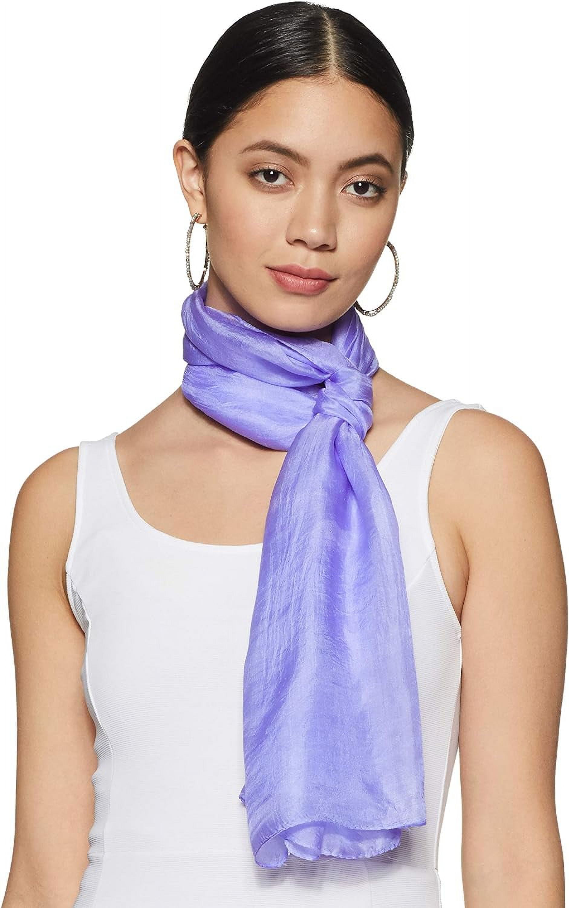 Stylore 100% Silk Scarf Lightweight Sunscreen Shawl Wrap Scarves Purple ...