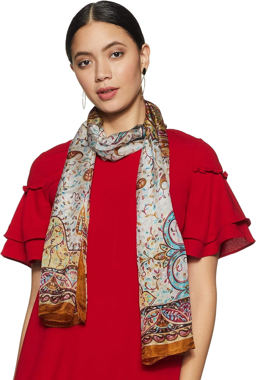 Stylore 100% Silk Scarf Lightweight Sunscreen Wrap Scarves Paisley Dome ...