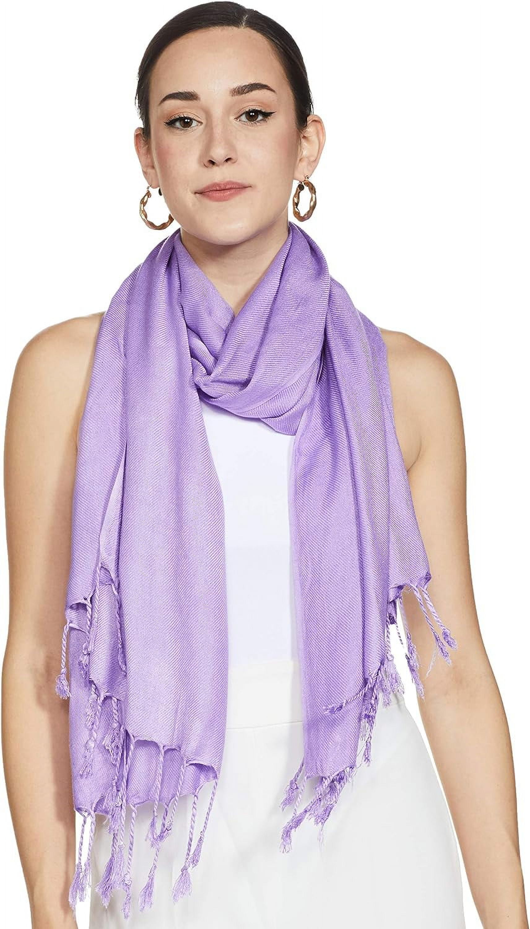 Stylore Women Scarf Shawl Any Season Scarve Wrap Viscose Solid Purple ...