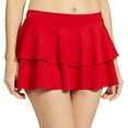 Stylore Women's Micro Mini Skirt Ruffle Flirty Role Playing Solid Red M ...