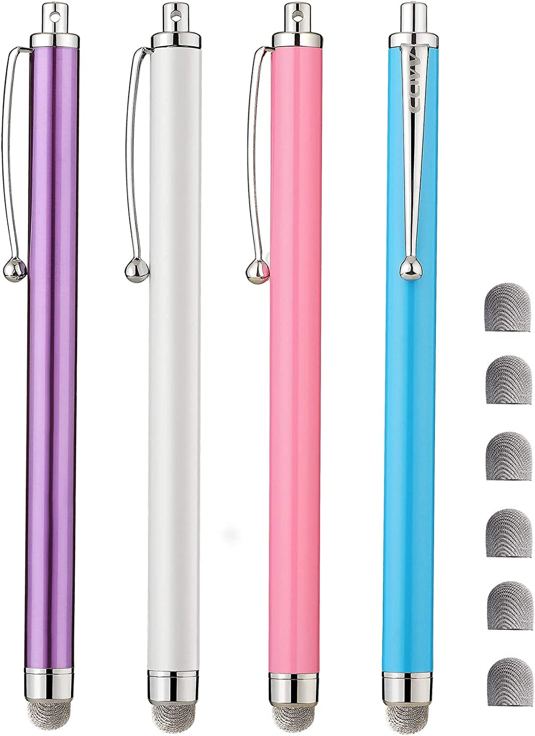 Stylus, 4 Pcs Hybrid Mesh Fiber Tip Stylus Pens for Touch Screen ...