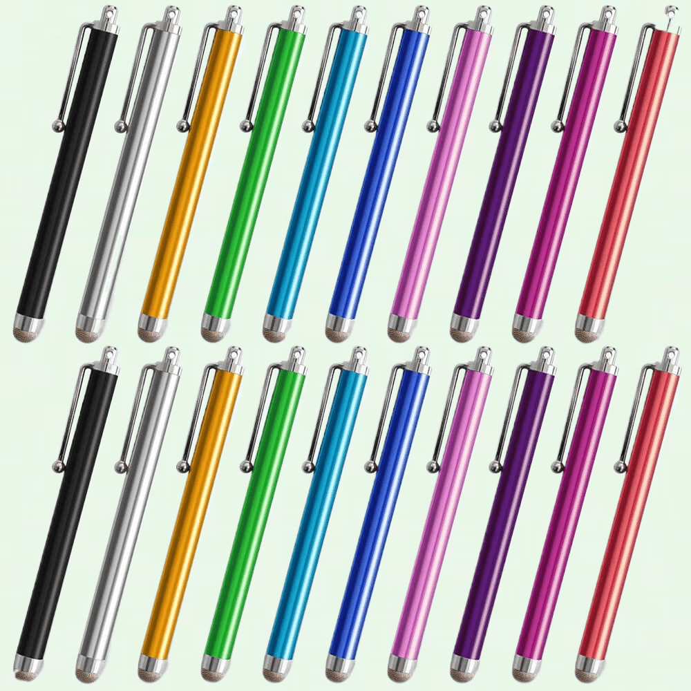 Zeyao Stylus Pen 20 Pack with Mesh Fiber Tip, Aluminum Body for Touch ...