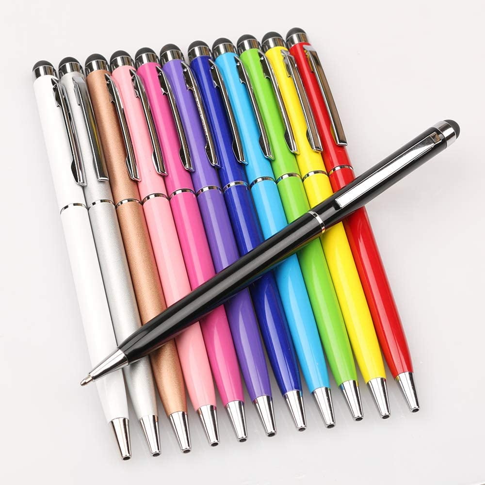 Stylus Pen and Ink Pen Set of 12 Pack, Universal 2 in 1 Capacitive ...