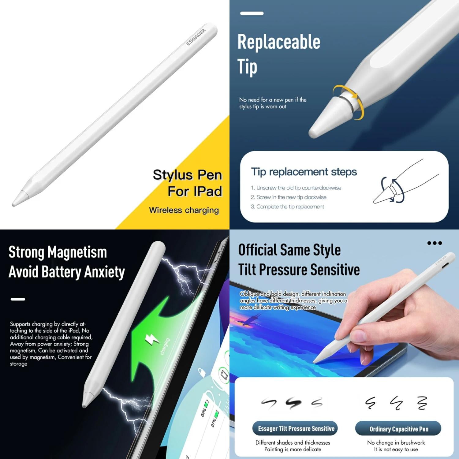 Stylus Pen Pencil 2 1 Air Pro Mini Accessories Bluetooth Wireless ...